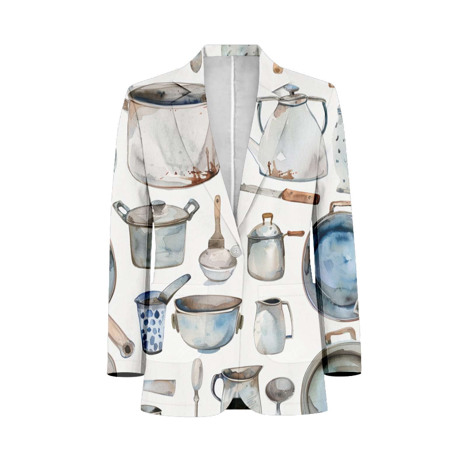 Watercolor Cooking Utensils Mens Suits Shawl Collar Slim Fit Suit Mens ...