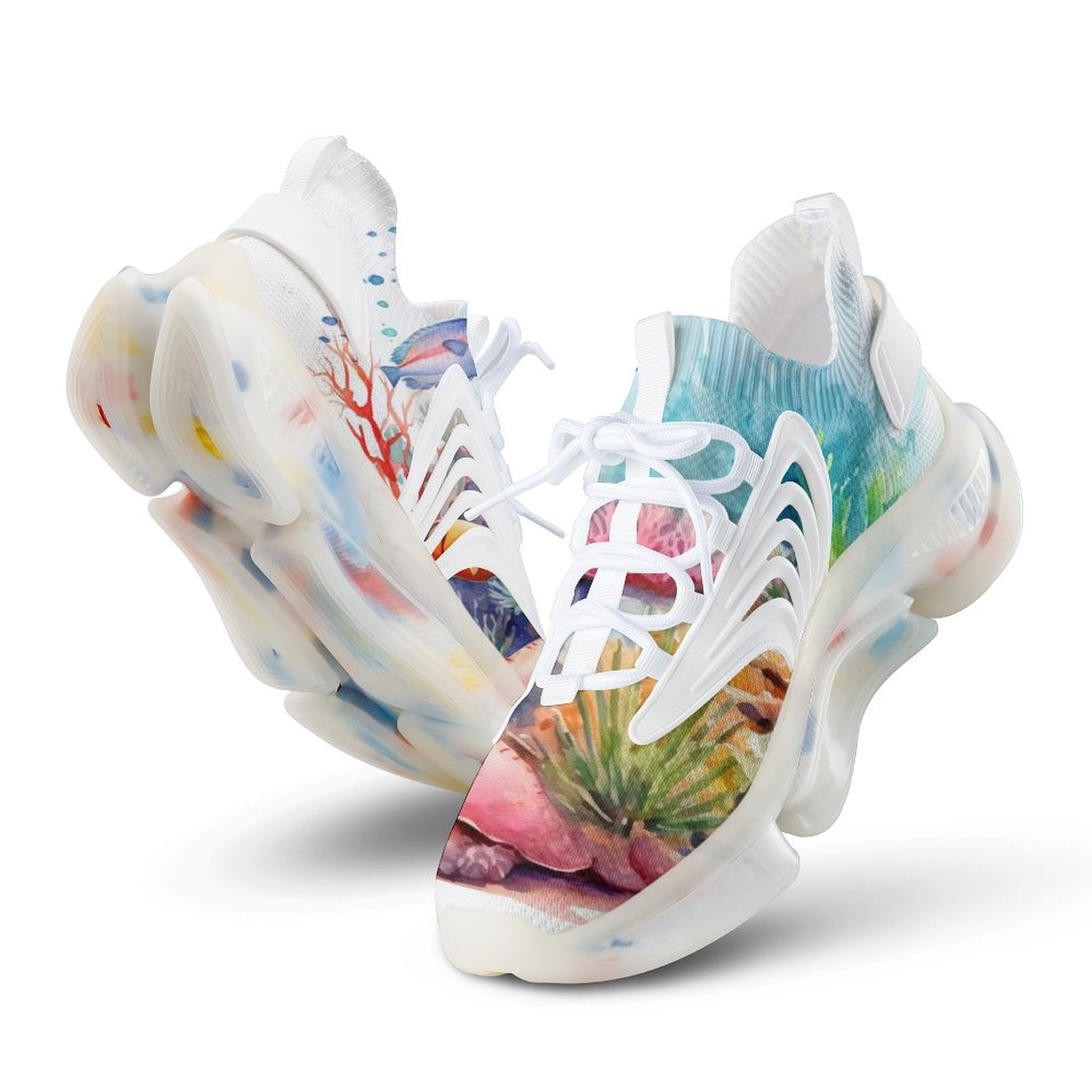 Watercolor Coral Reef (3) Walking Shoes for Men Woman Lightweight ...