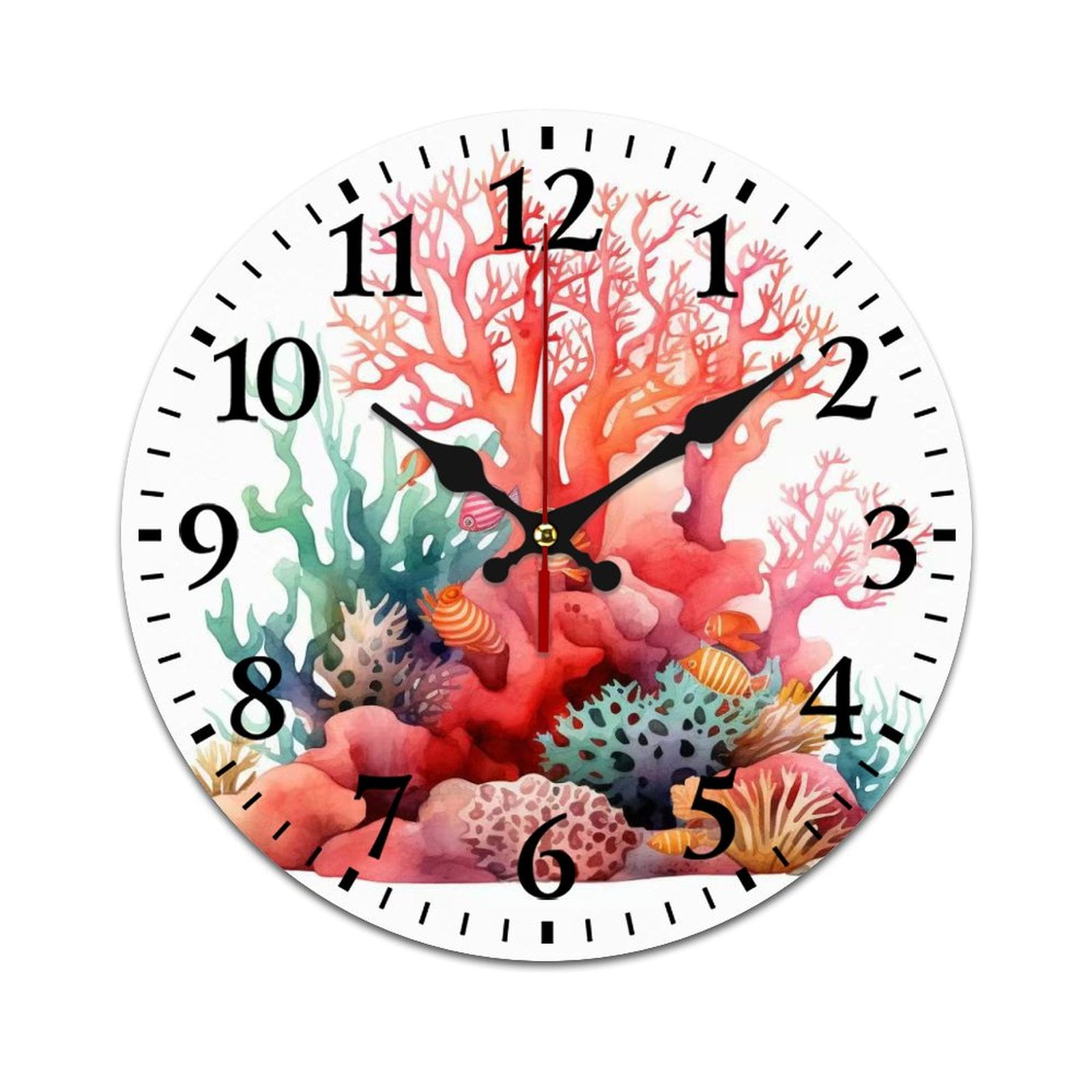 Watercolor Coral Reef (5) Wall Clock Modern Design Clocks Wall Hanging ...