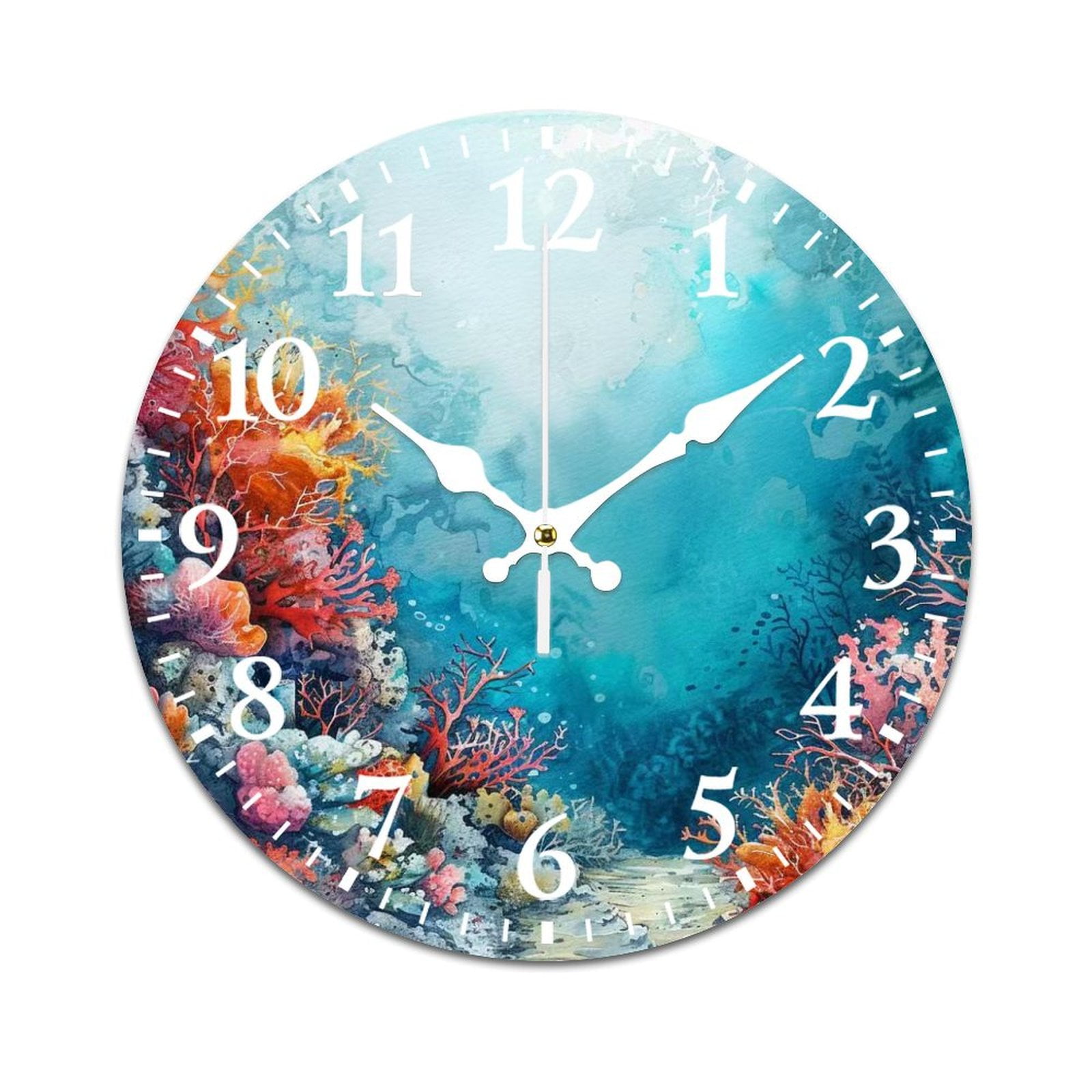 Watercolor Coral Reef (6) Wall Clock Modern Design Clocks Wall Hanging ...