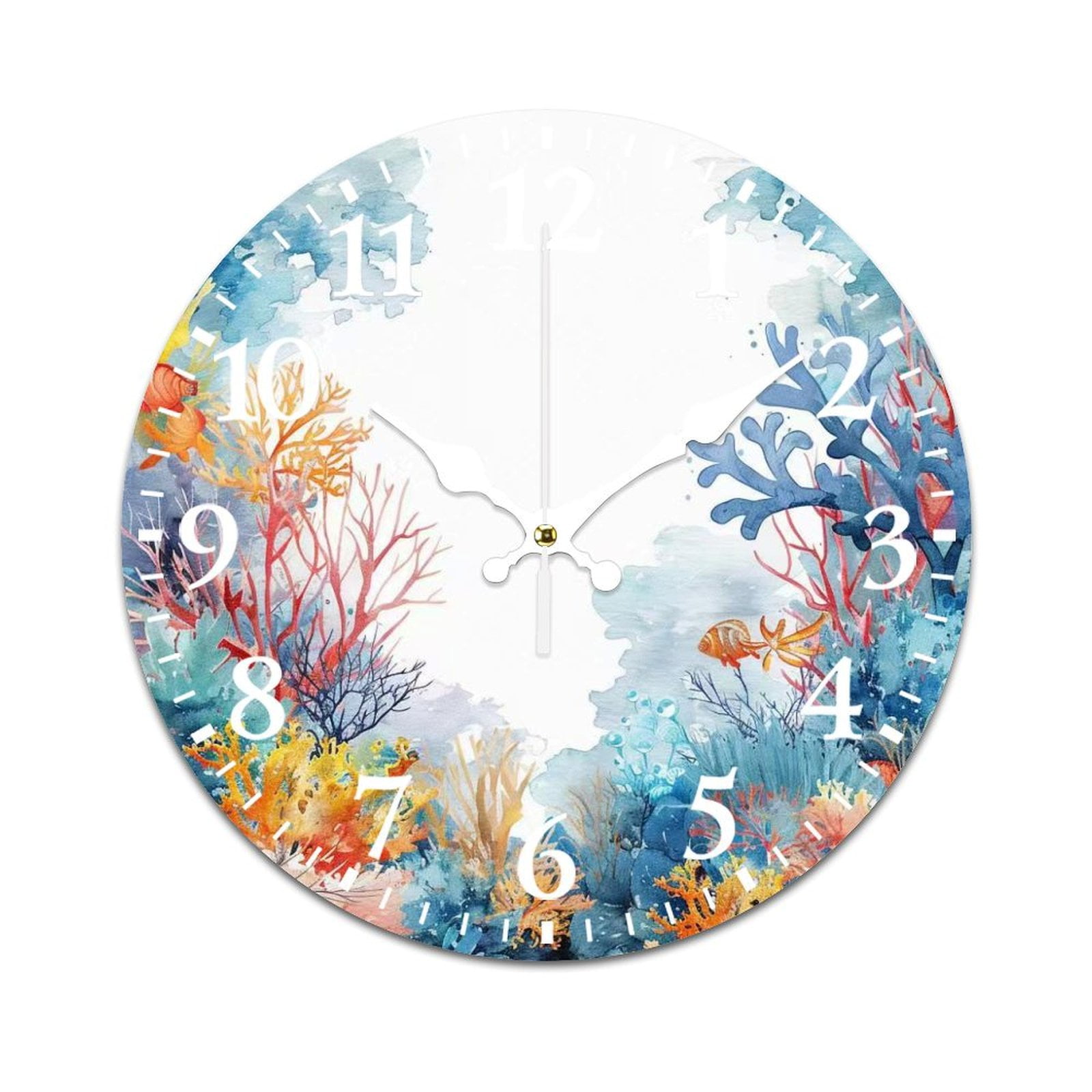 Watercolor Coral Reef (7) Wall Clock Modern Design Clocks Wall Hanging ...