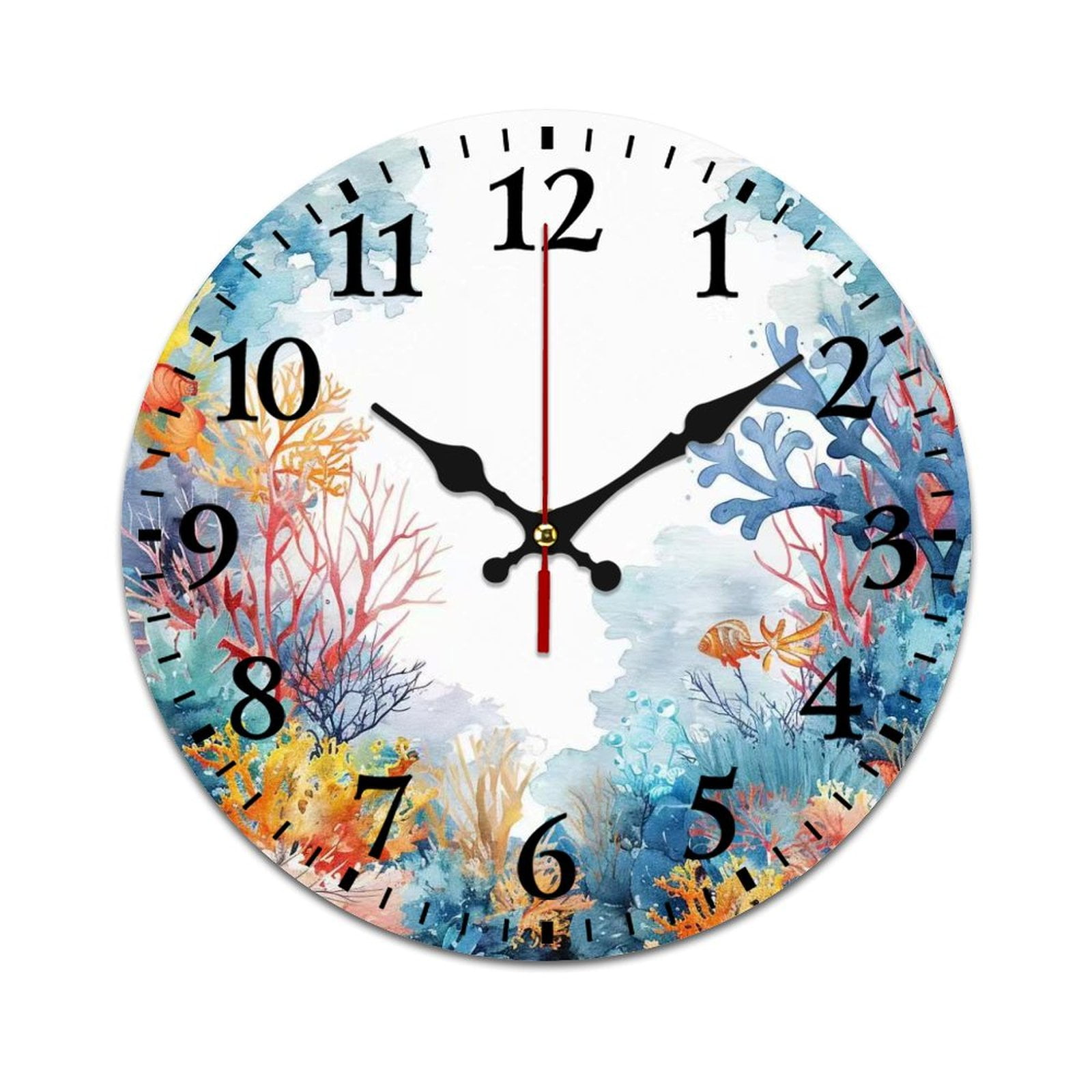 Watercolor Coral Reef (7) Wall Clock Modern Design Clocks Wall Hanging ...