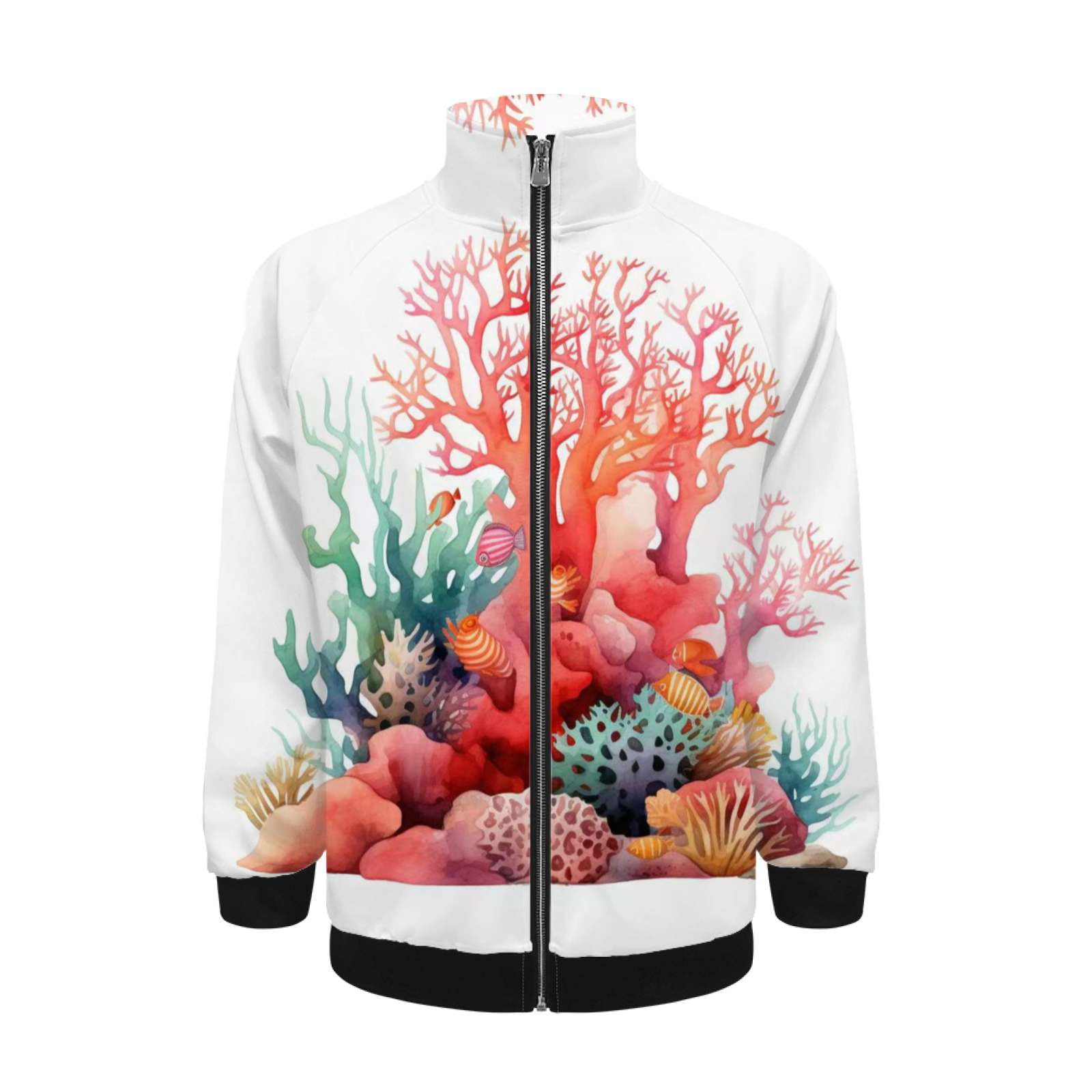 Watercolor Coral Reef Jacket Men's Street Cool Long Sleeves Coat ...