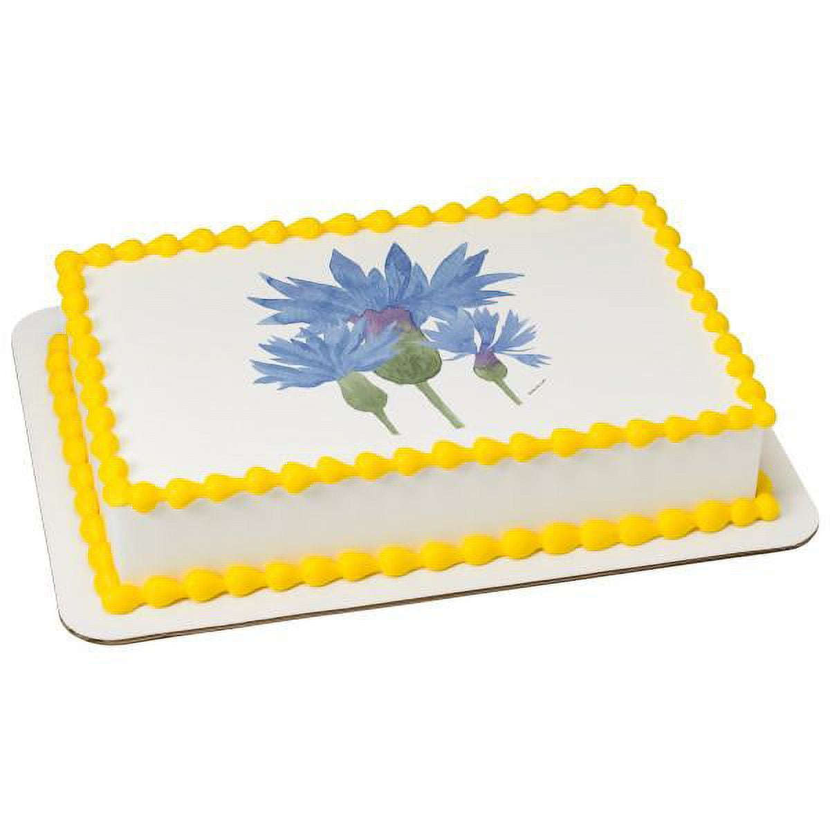 Watercolor Cornflower Edible Cake Topper Image - Walmart.com