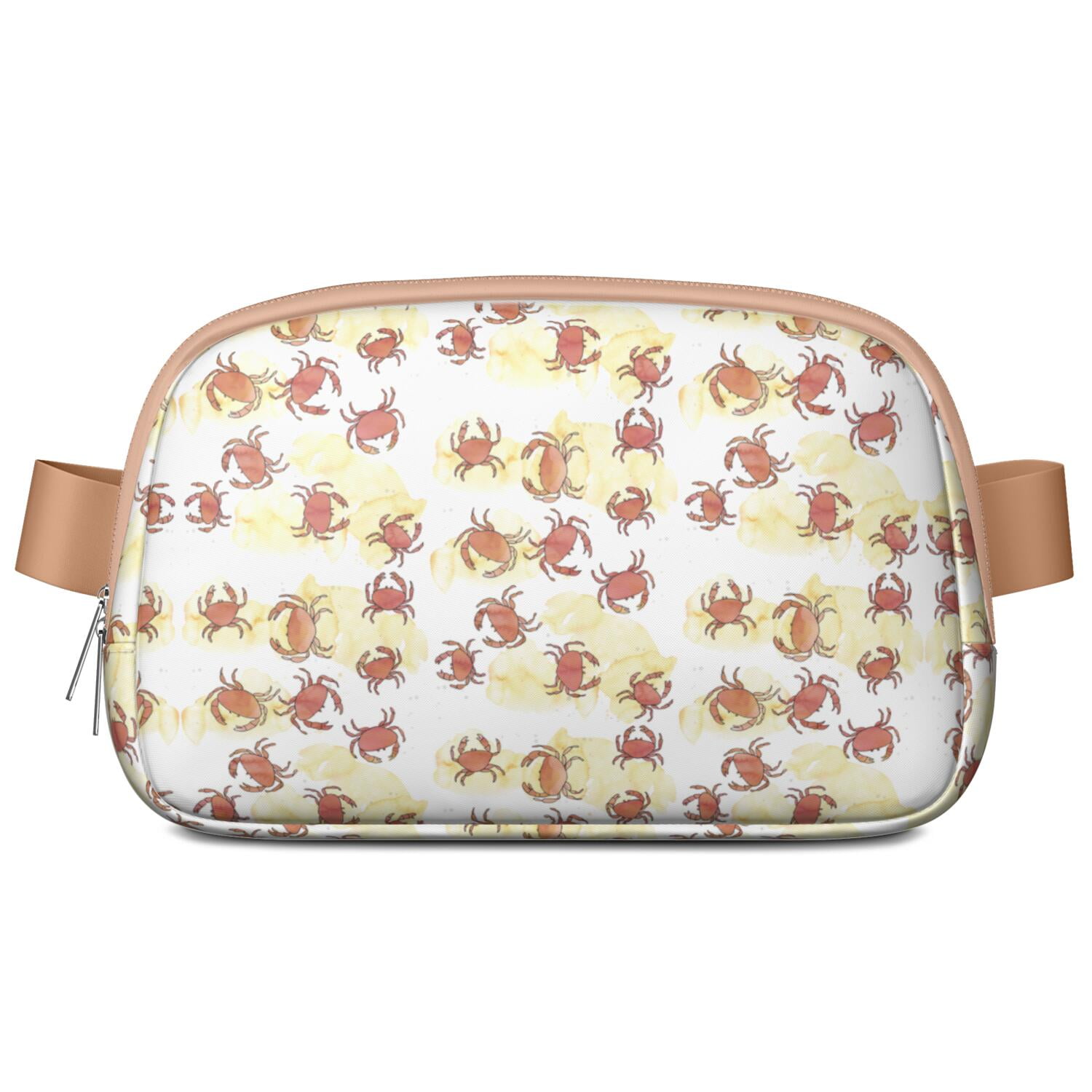 Watercolor Crab Waist Bag – Vintage Nautical Fanny Pack for Women with ...