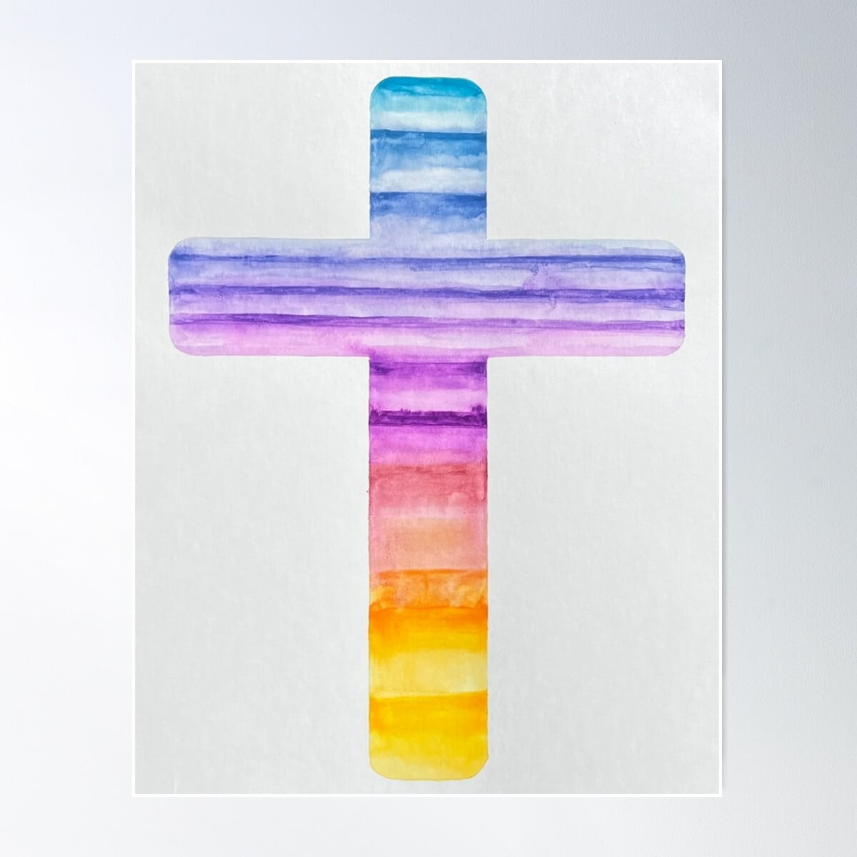 Watercolor Cross Design , Christian Art Poster Wall Art, Modern Wall ...