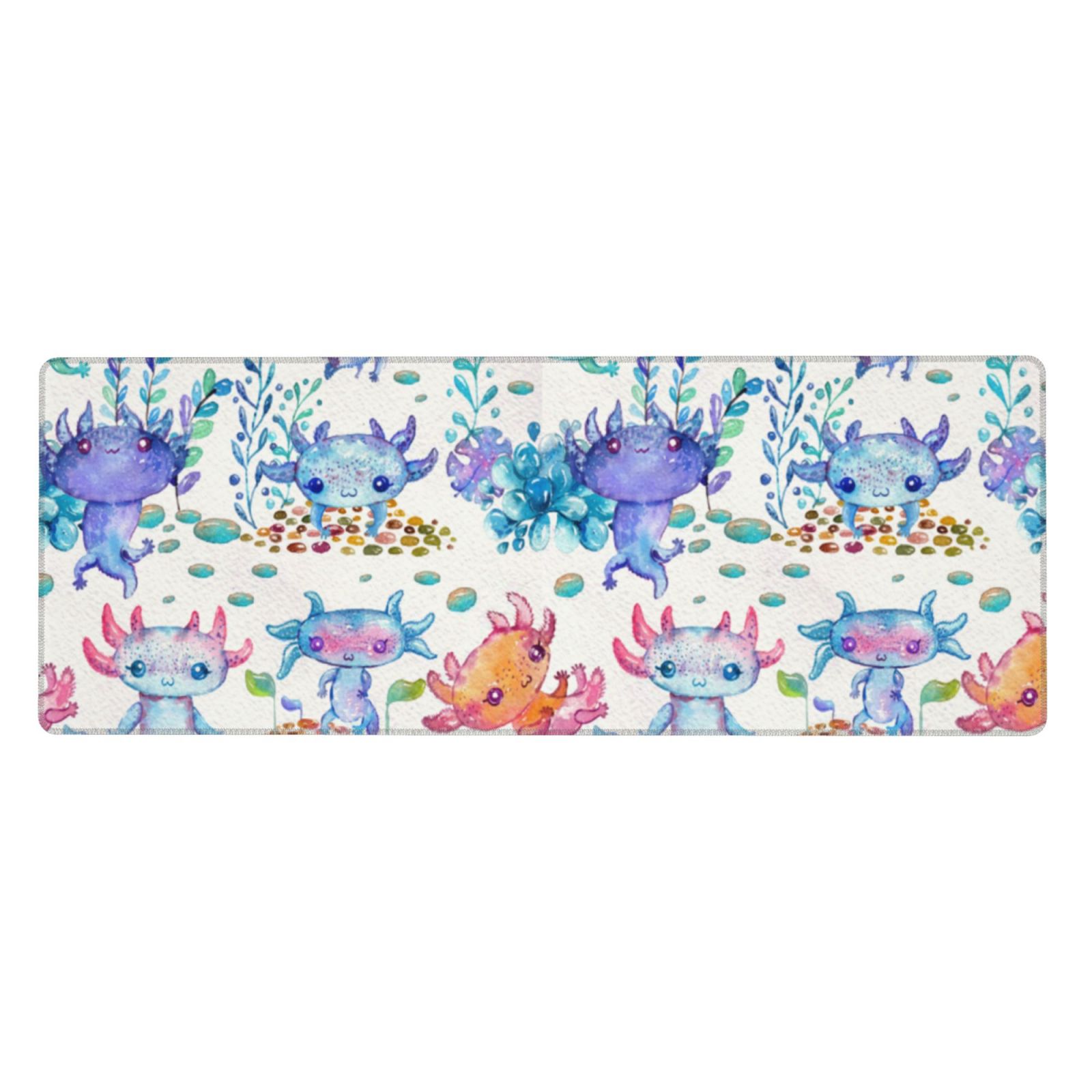 Watercolor Cute Axolotl Mousepad Large Mouse Pad Desk Pad Computer ...