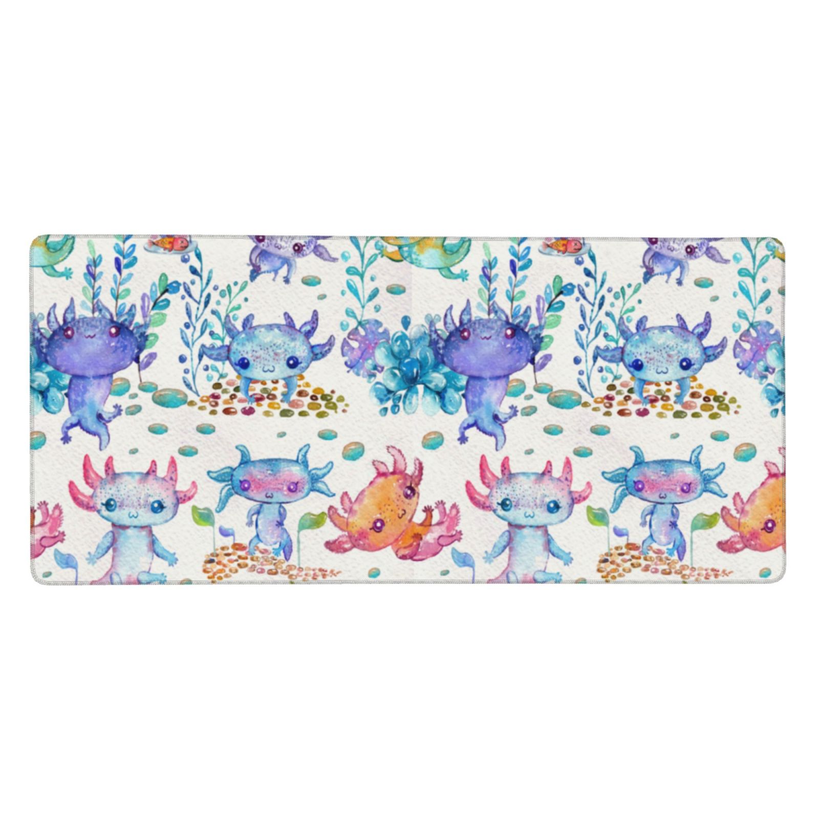 Watercolor Cute Axolotl Mousepad Large Mouse Pad Desk Pad Computer ...