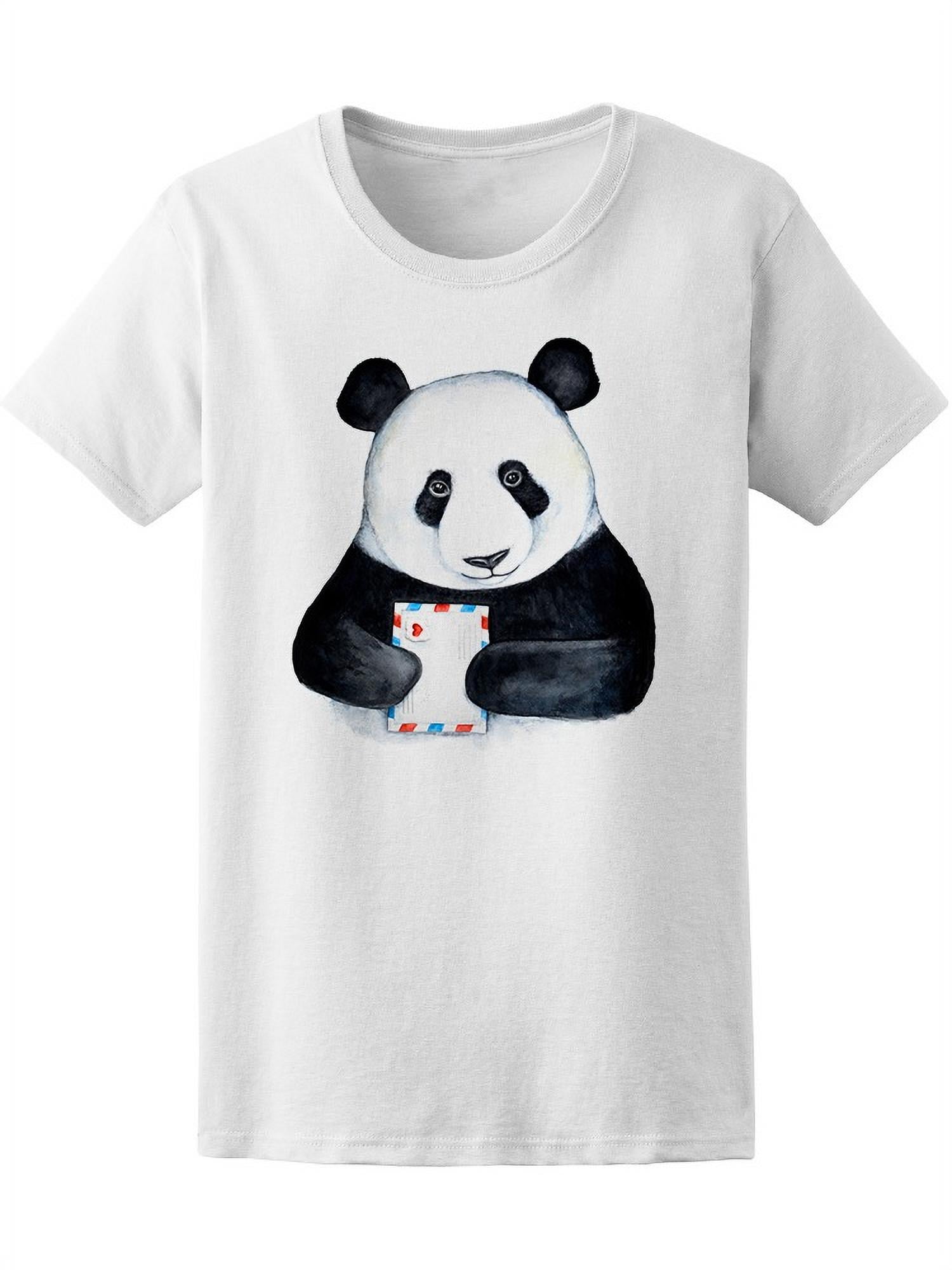 Watercolor Cute Panda Letter T-Shirt Women -Image by Shutterstock ...