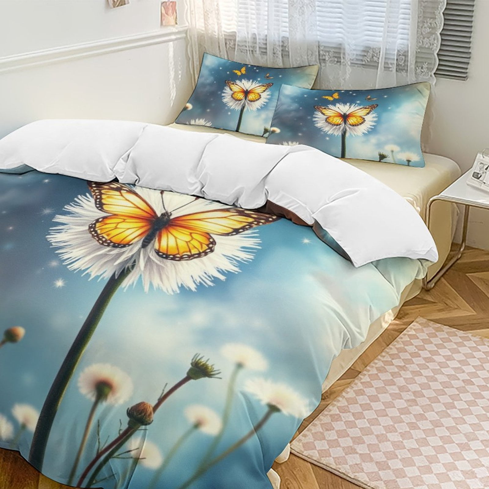 Watercolor Dandelion Bed Sheet Set Comforter Sets Themed Bedding ...