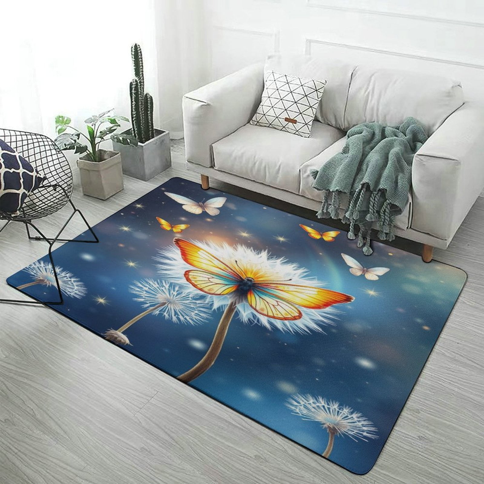 Watercolor Dandelion Carpet for Living Room Luxury Home Rations Sofa ...
