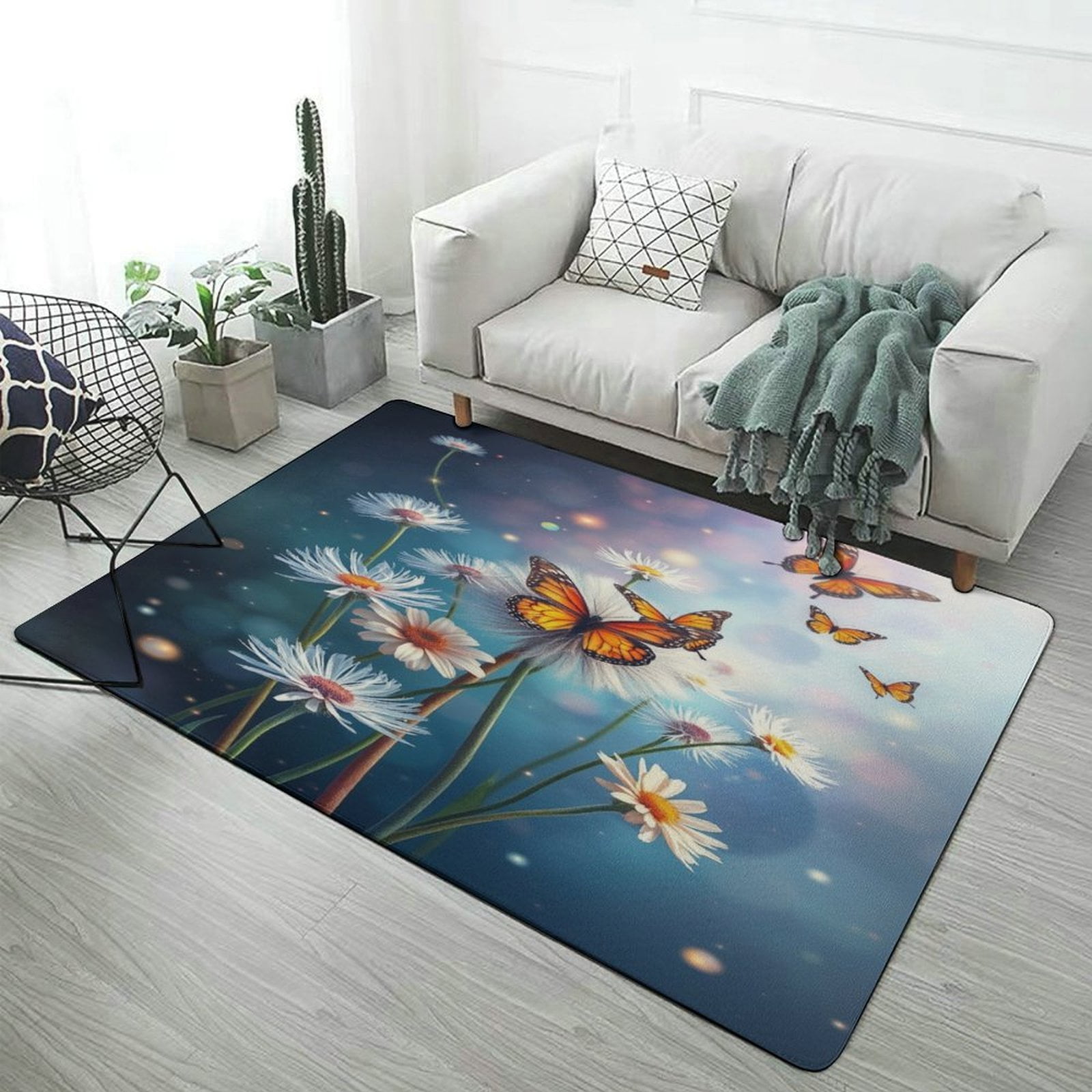 Watercolor Dandelion Carpet for Living Room Luxury Home Rations Sofa ...