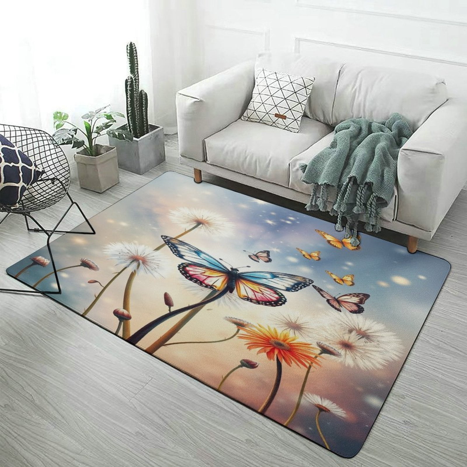 Watercolor Dandelion Carpet for Living Room Luxury Home Rations Sofa ...