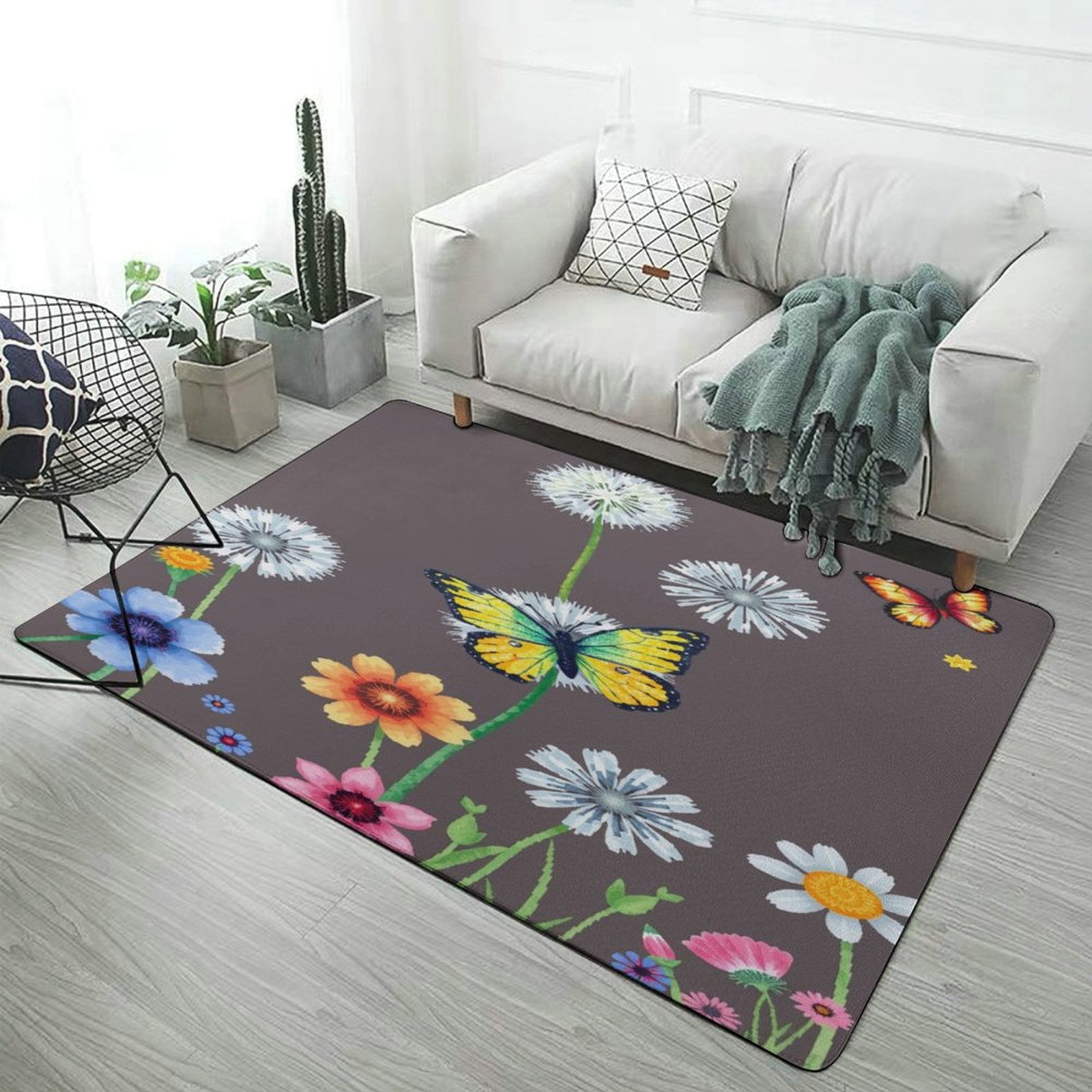 Watercolor Dandelion Carpet for Living Room Luxury Home Rations Sofa ...