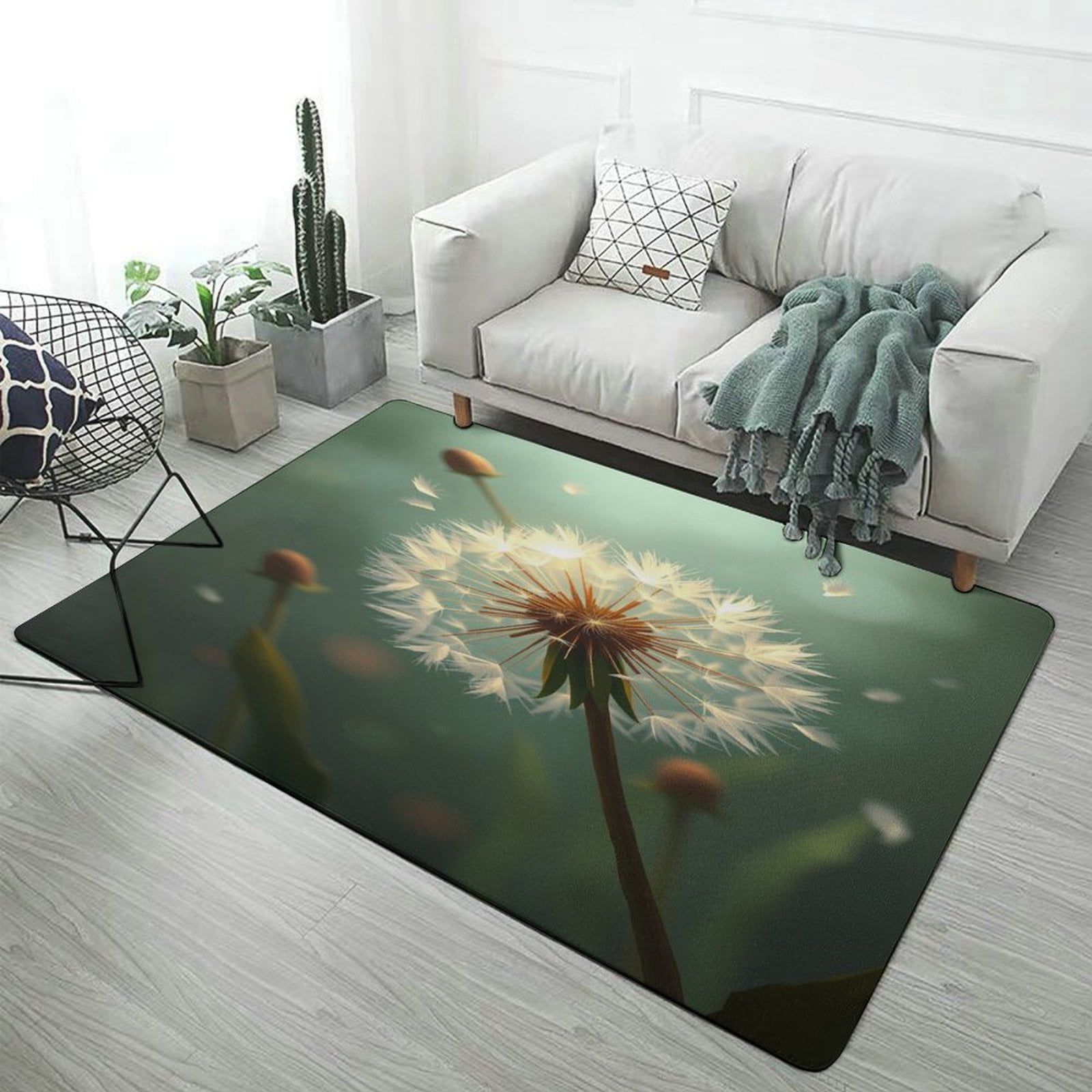 Watercolor Dandelion Carpet for Living Room Luxury Home Rations Sofa ...
