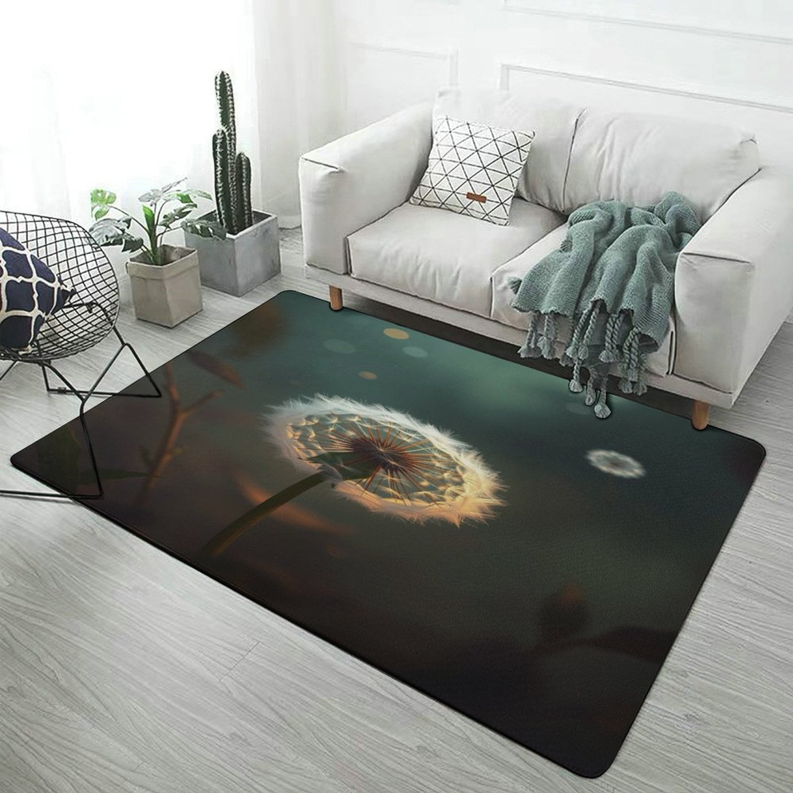 Watercolor Dandelion Carpet for Living Room Luxury Home Rations Sofa ...