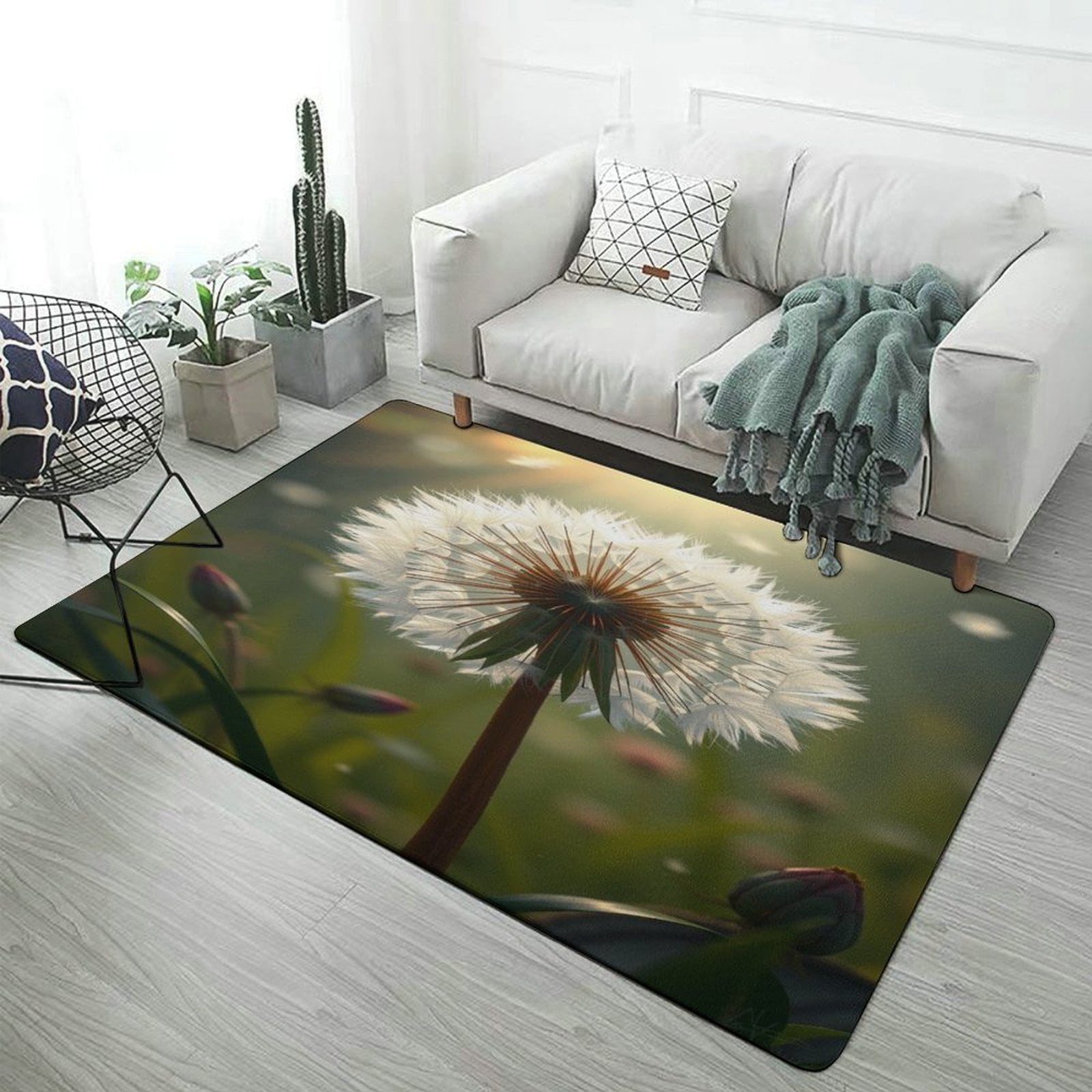Watercolor Dandelion Carpet for Living Room Luxury Home Rations Sofa ...