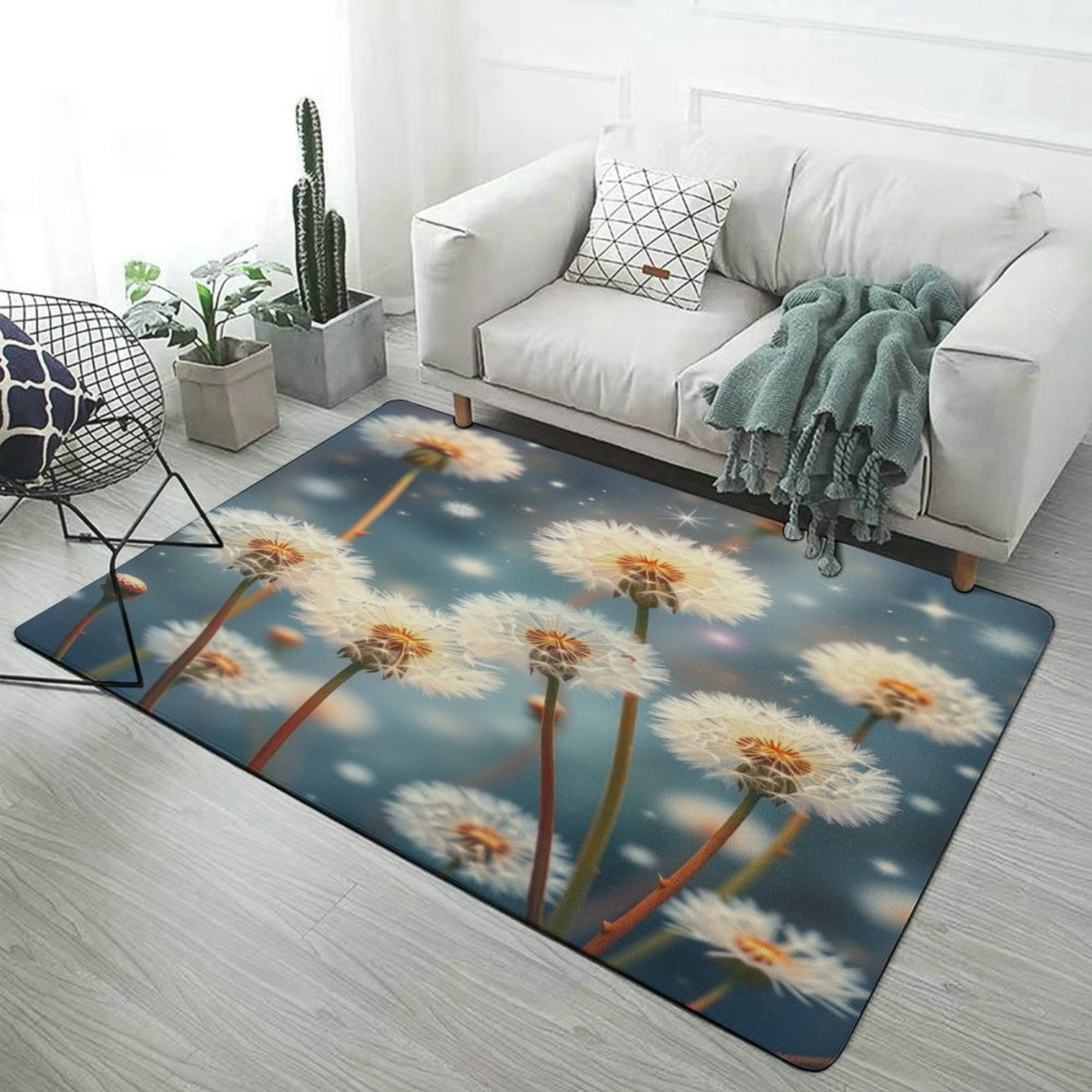 Watercolor Dandelion Carpet for Living Room Luxury Home Rations Sofa ...