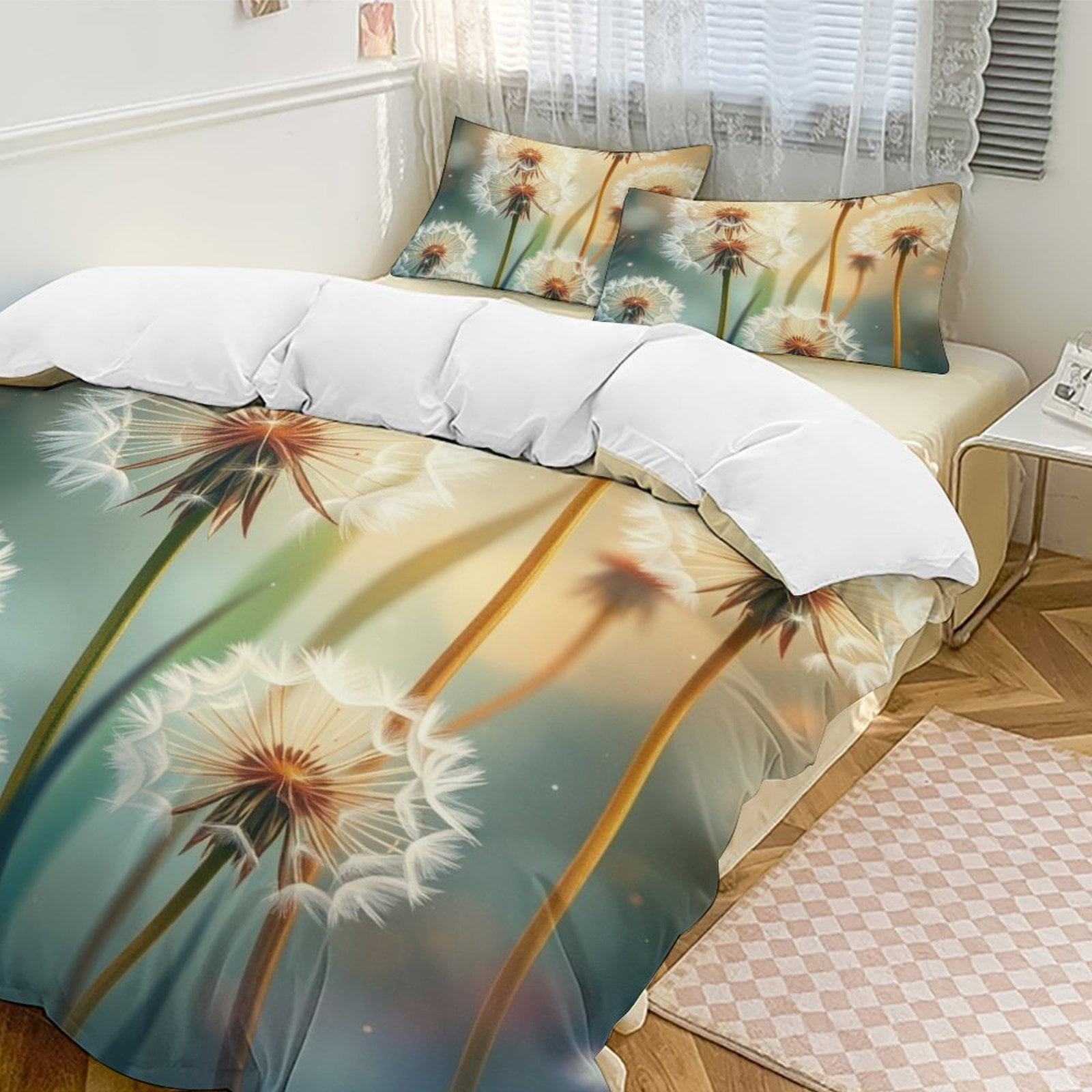 Watercolor Dandelion Duvet Cover Set Decorative 3 Pieces Bedding Set ...