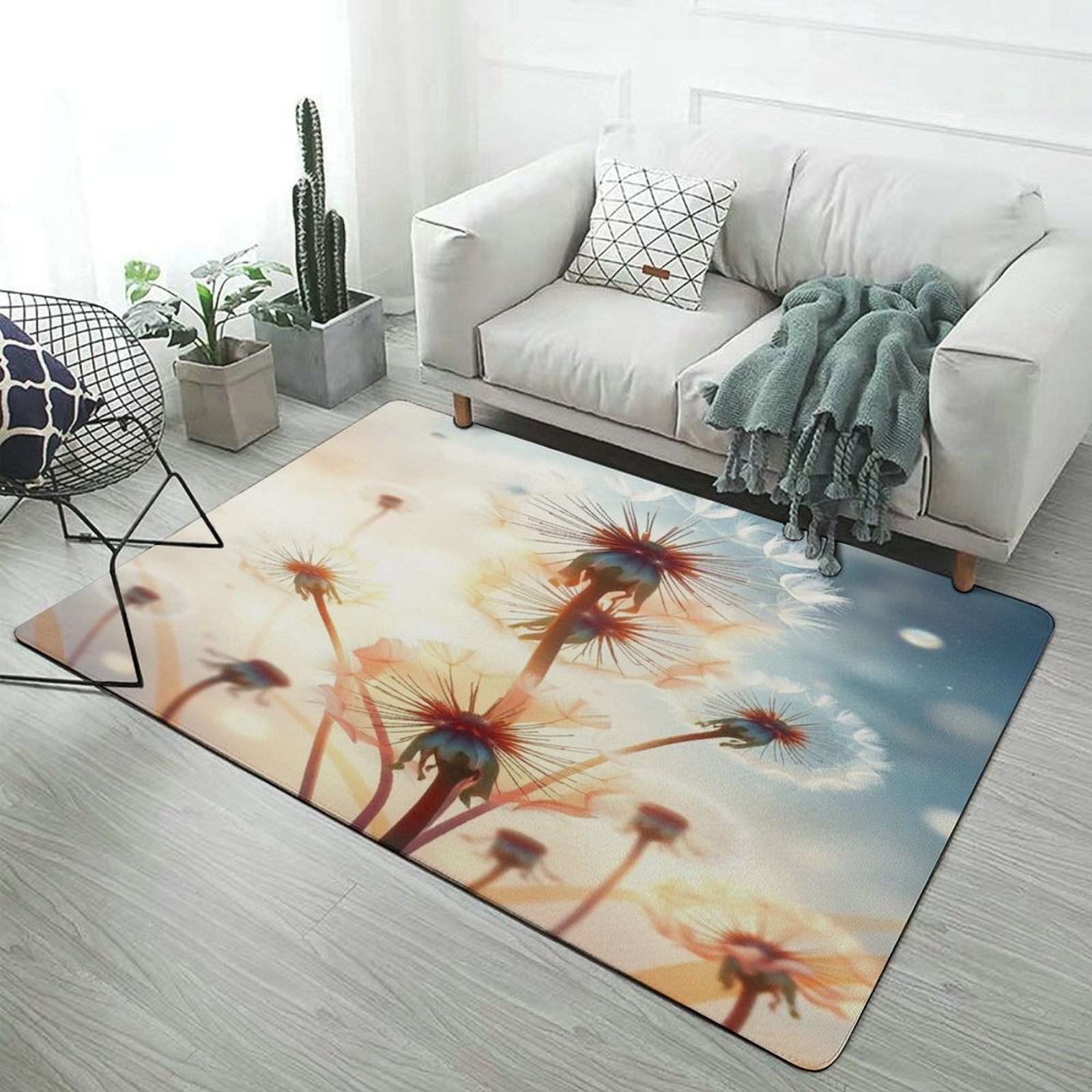 Watercolor Dandelion European Living Room Carpets Rugs Luxury Bedroom ...