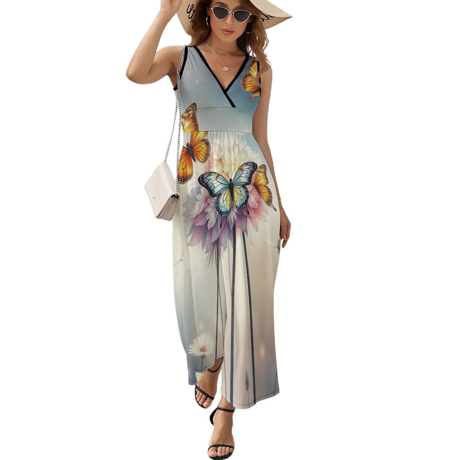 Watercolor Dandelion Sleeveless Dress Luxury Dresses For Official ...