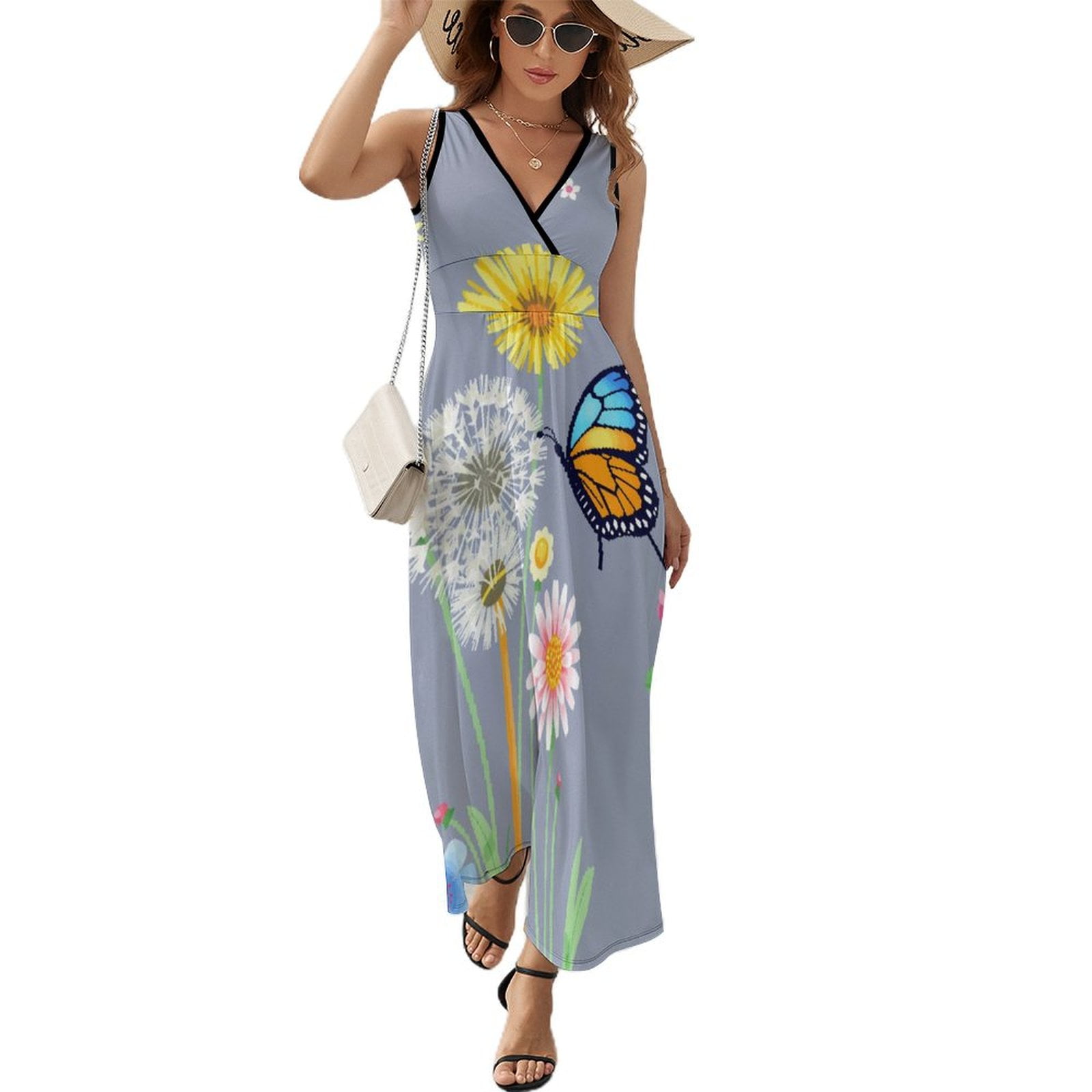 Watercolor Dandelion Sleeveless Dress for Women Birthday Clothing Suit ...