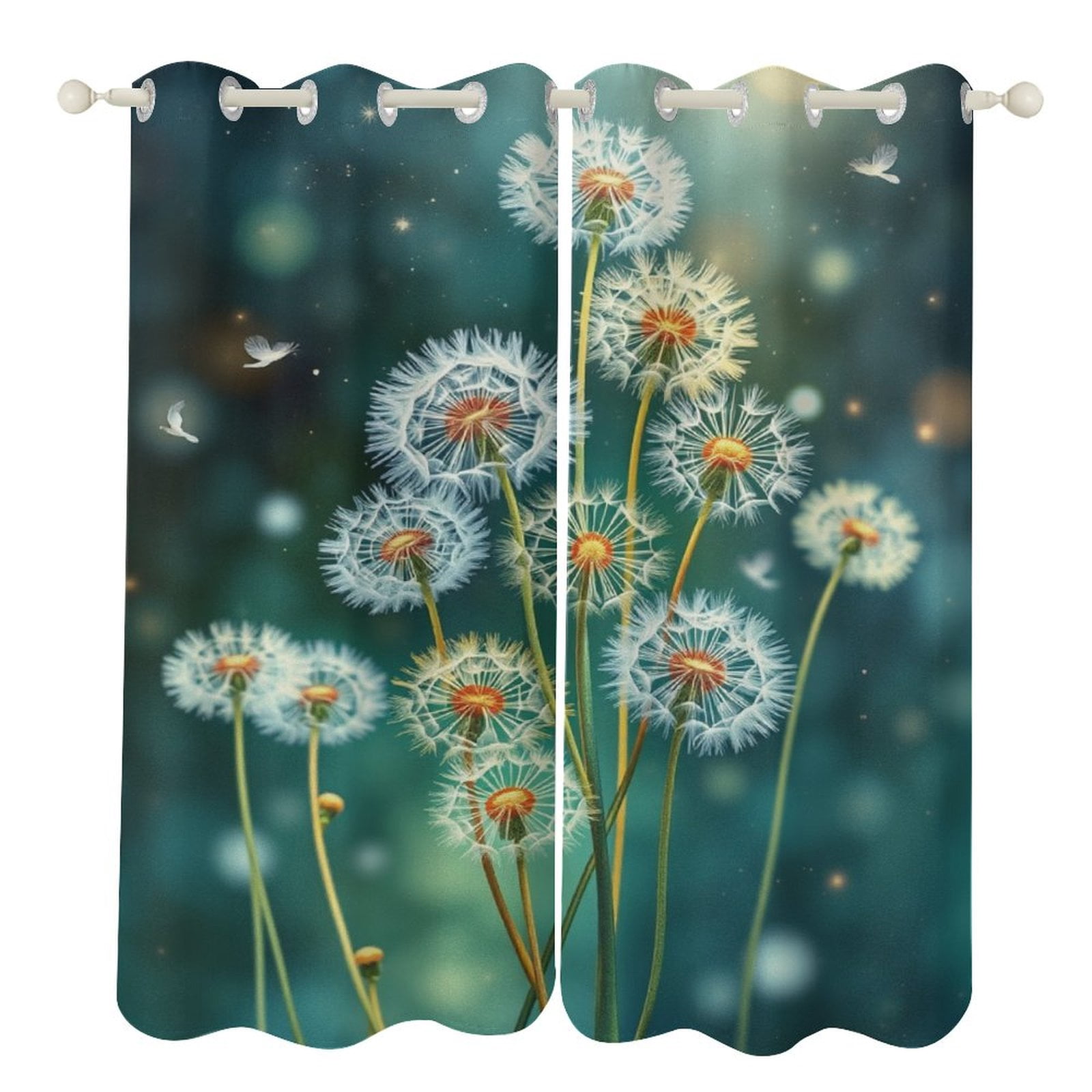 Watercolor Dandelion Window Curtains For Living Room Bedroom Bathroom ...