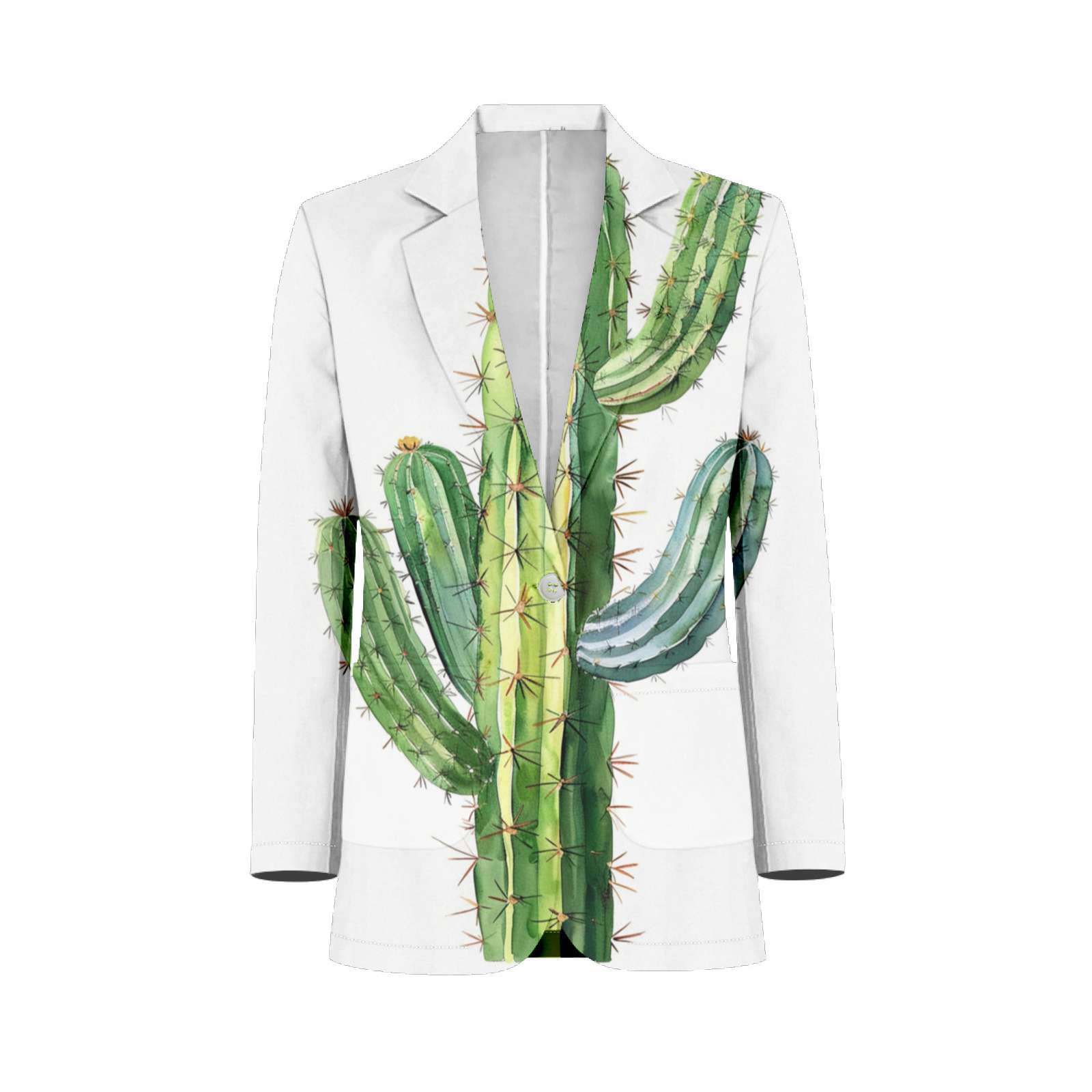 Watercolor Desert Cactus Customized Men's Suits full man Shawl Collar ...