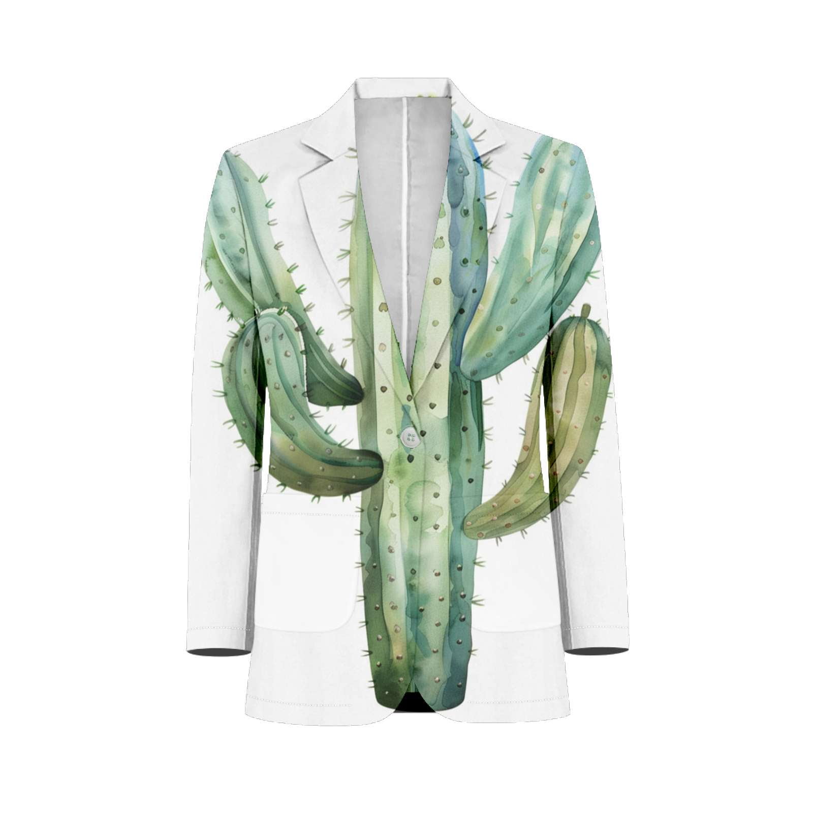 Watercolor Desert Cactus Customized Men's Suits full man Shawl Collar ...