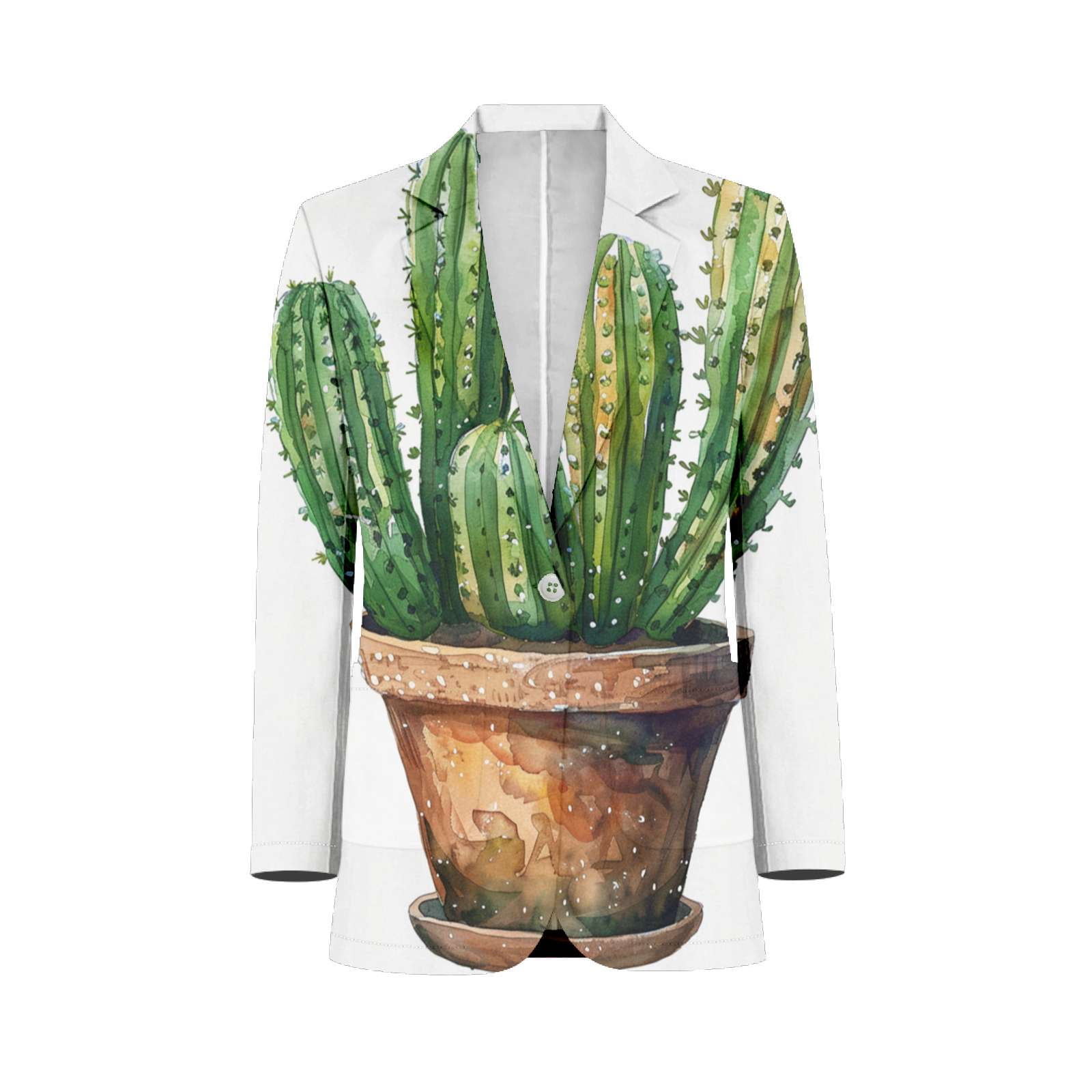 Watercolor Desert Cactus Mens Suits Shawl Collar Slim Fit Suit Mens ...