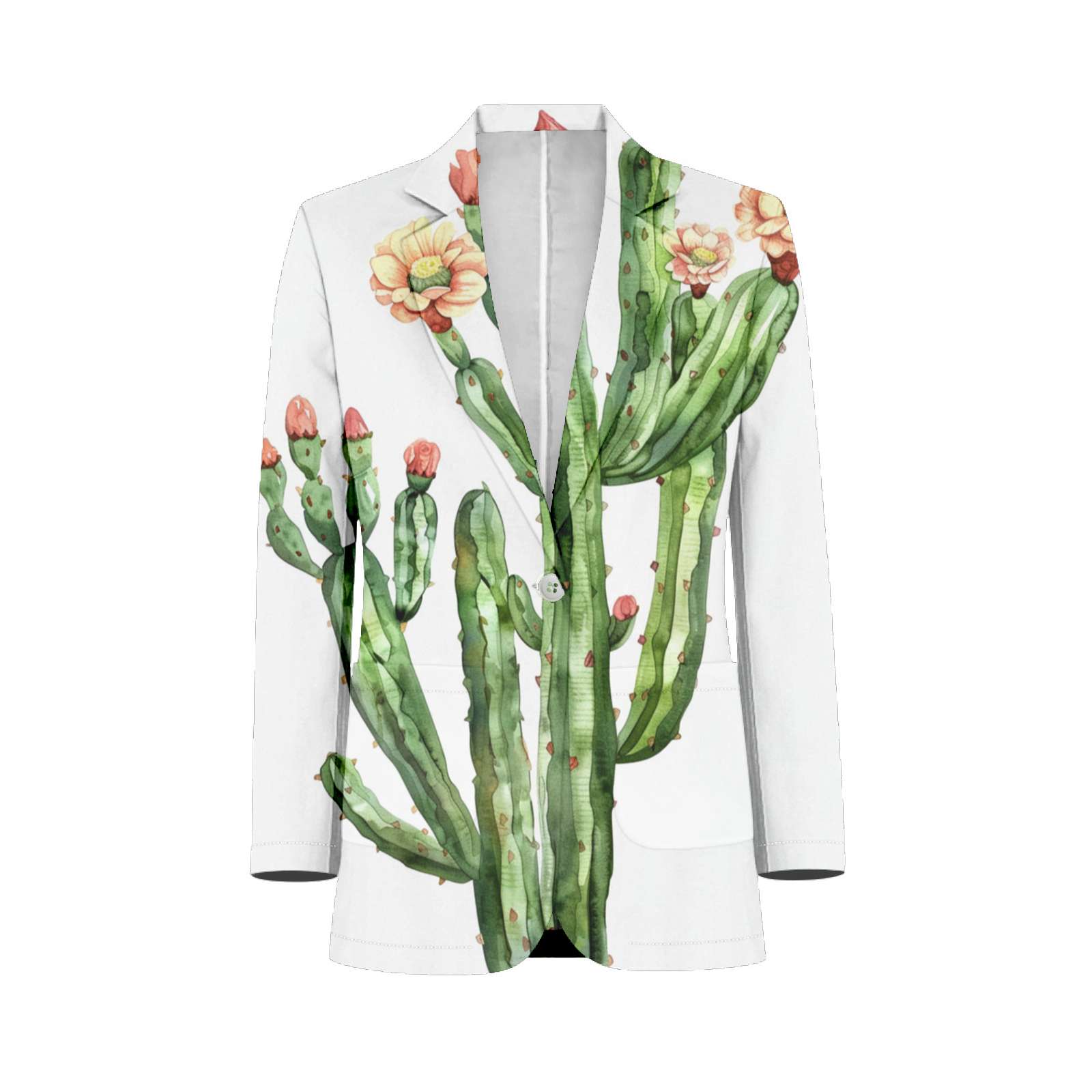 Watercolor Desert Cactus Mens Suits Shawl Collar Slim Fit Suit Mens ...