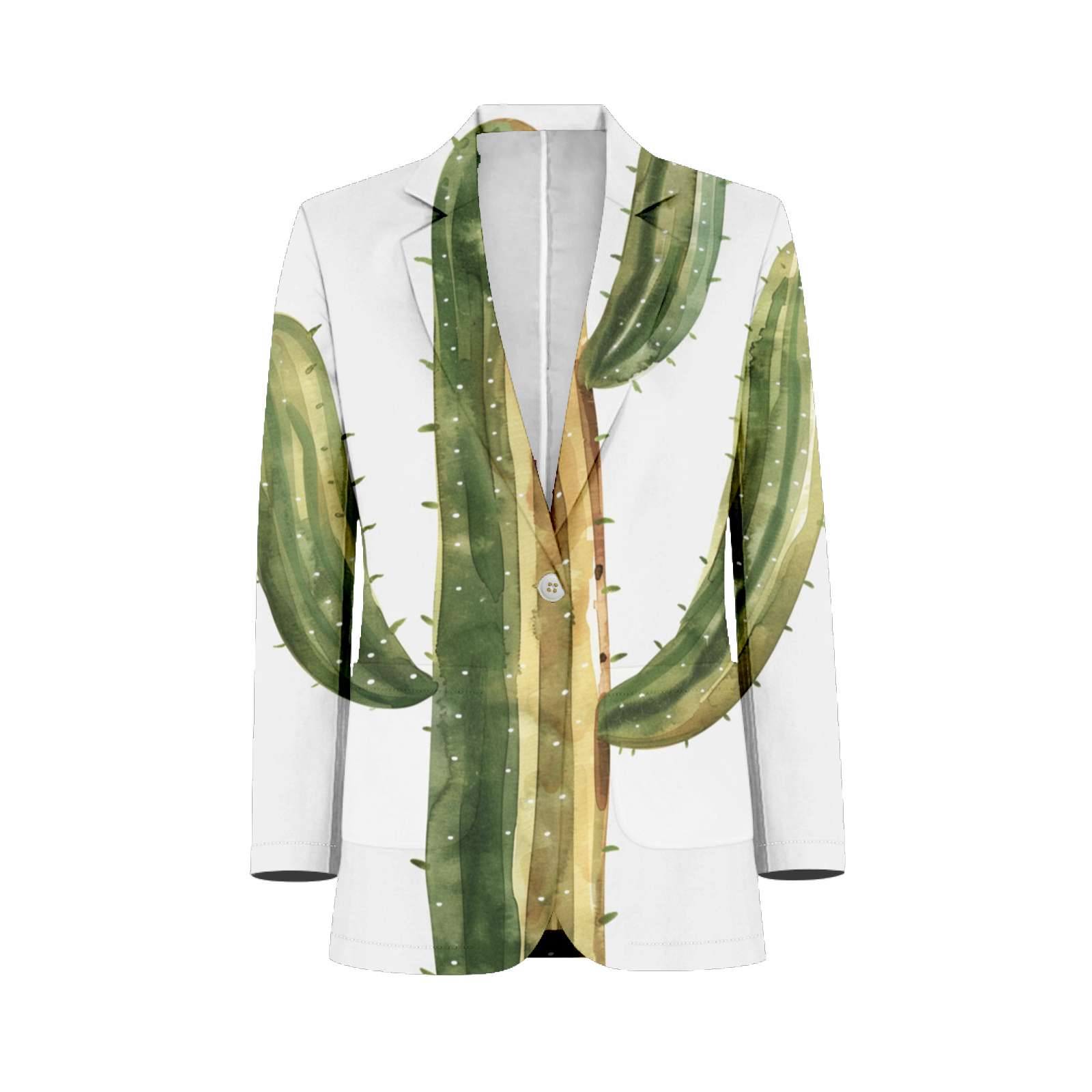 Watercolor Desert Cactus Mens Suits Shawl Collar Slim Fit Suit Mens ...