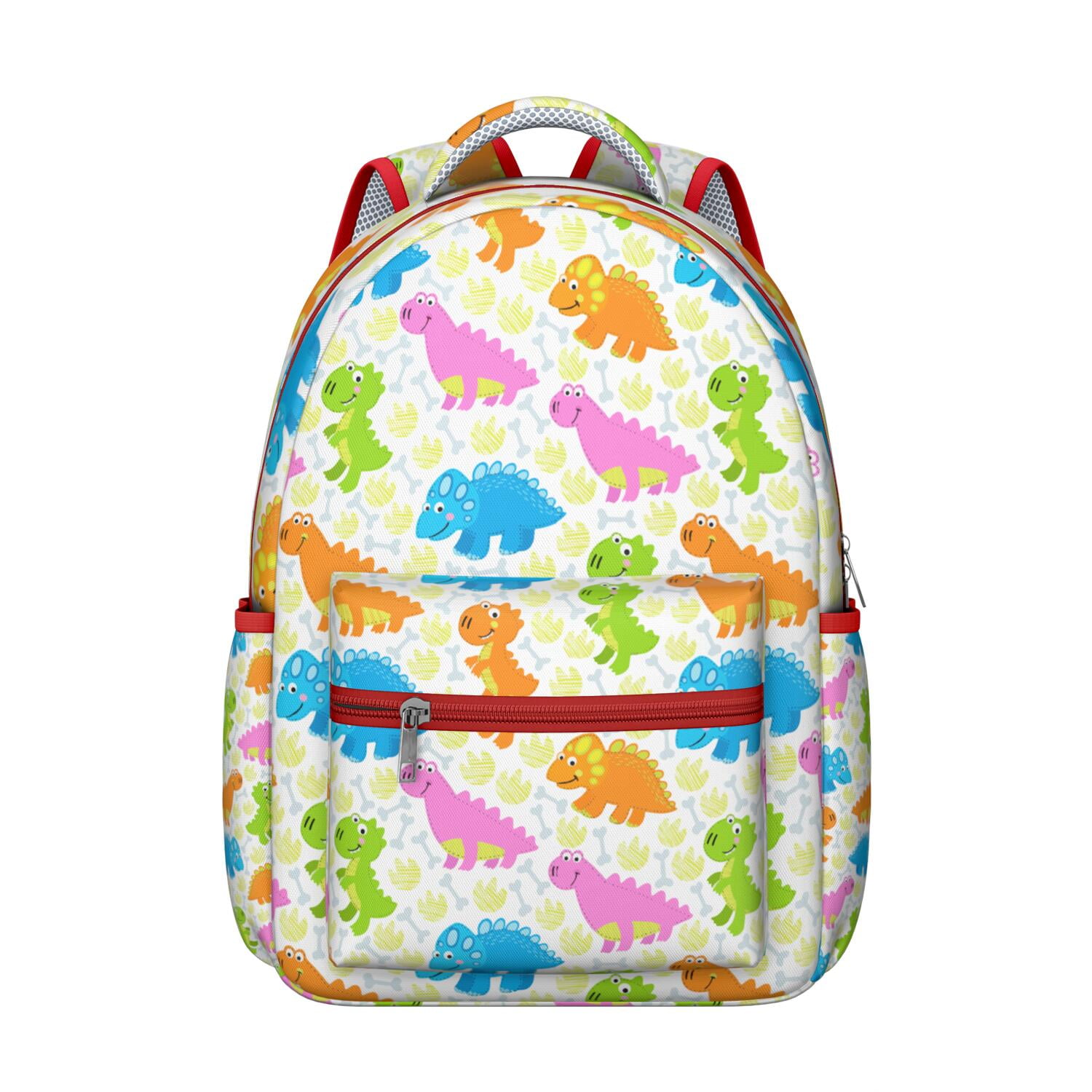 Watercolor Dino Print Student Backpack Cute Dinosaur Pattern for School ...