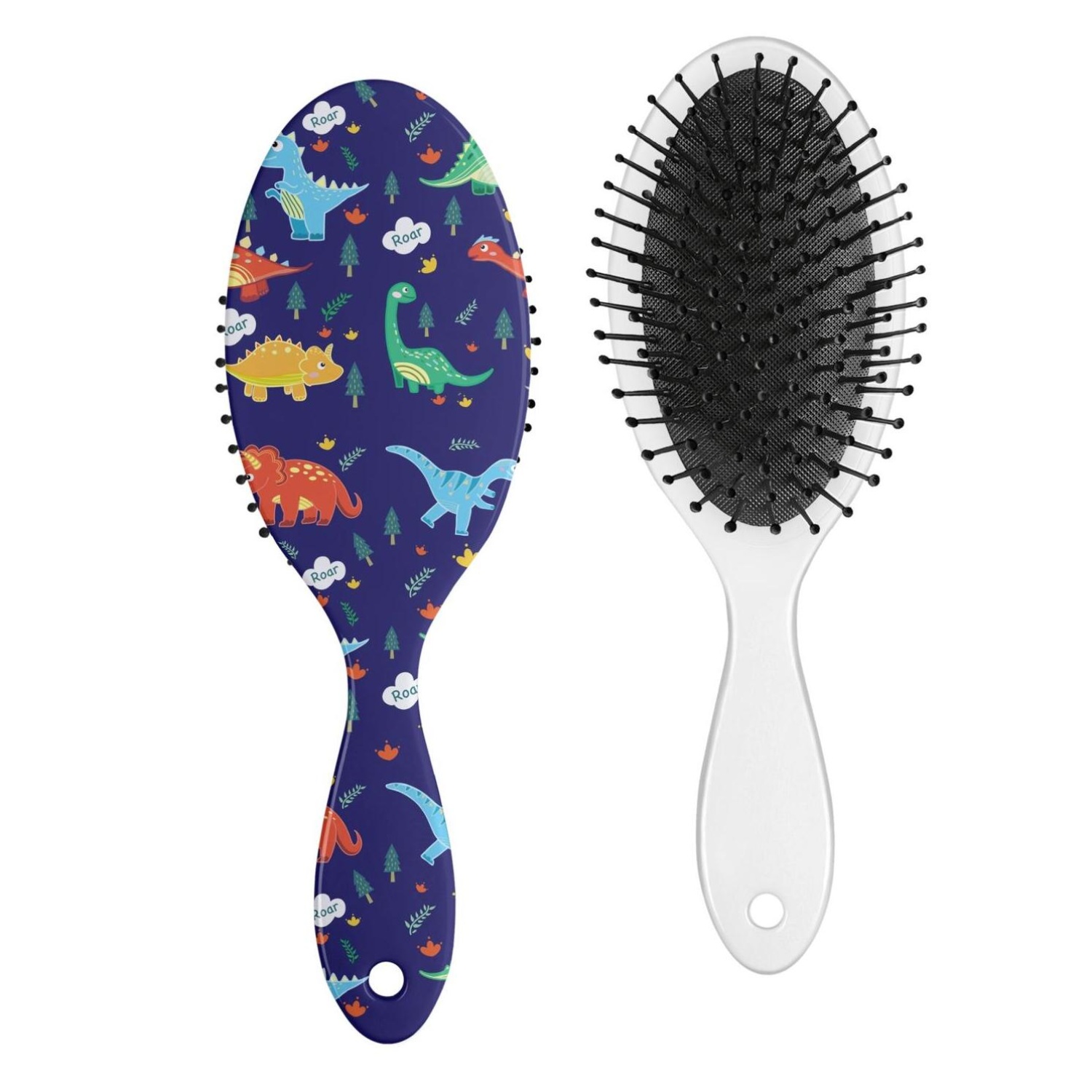 Watercolor Dinosaur Hair Comb - Gentle on Sensitive Scalps, Hand-Drawn ...