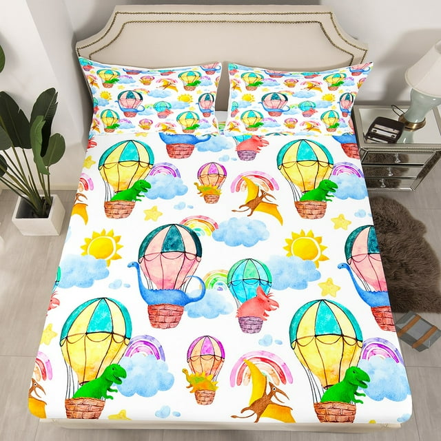 Watercolor Dinosaur Twin Sheets for Boys Girls Kids Bed Sheets, Kawaii ...