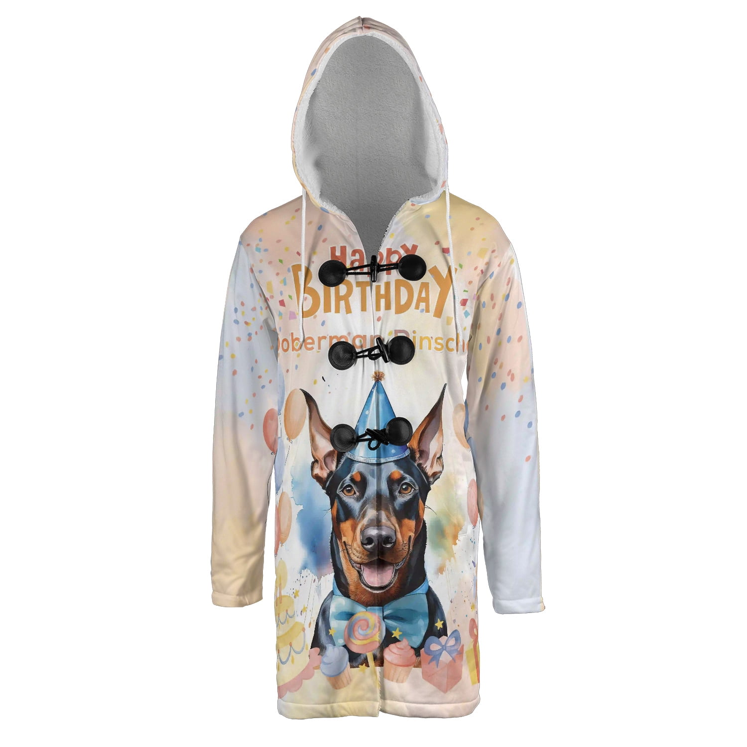 Watercolor Doberman Pinscher Happy Birthday Celebration Balloons Gift ...