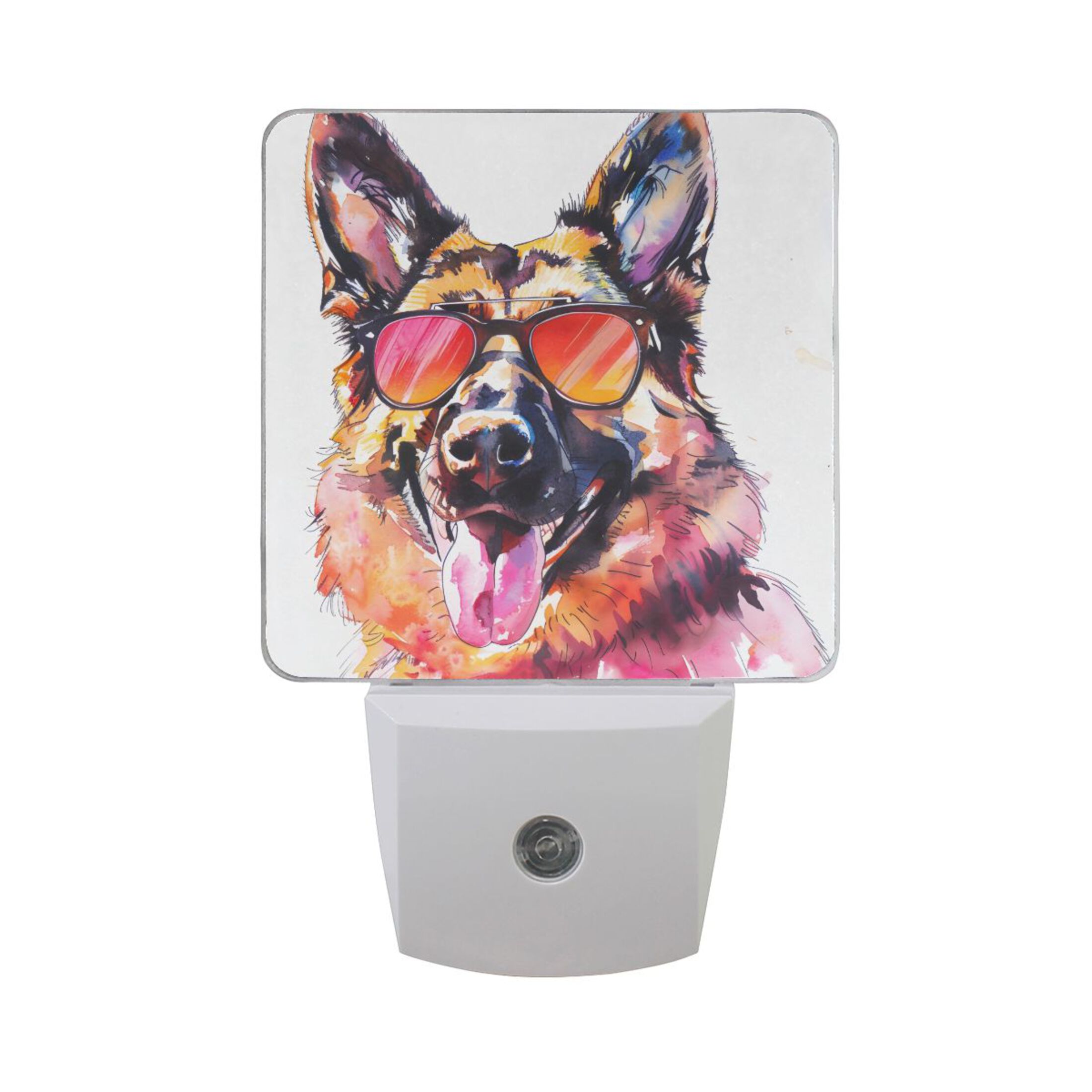 Watercolor Dog Head Night Light 2 Pack LED Nightlight Plug into Wall ...