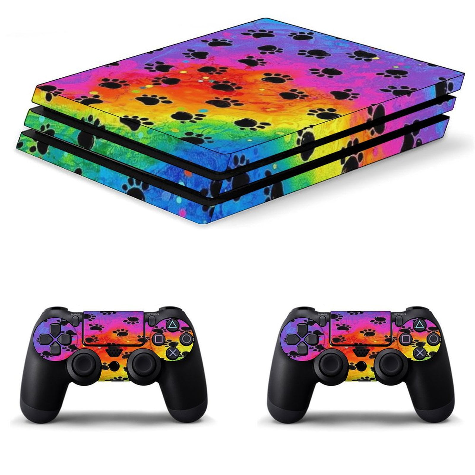 Watercolor Dog Paw PS4/PS4 Pro/PS4 Slim Skin Sticker For Console And ...