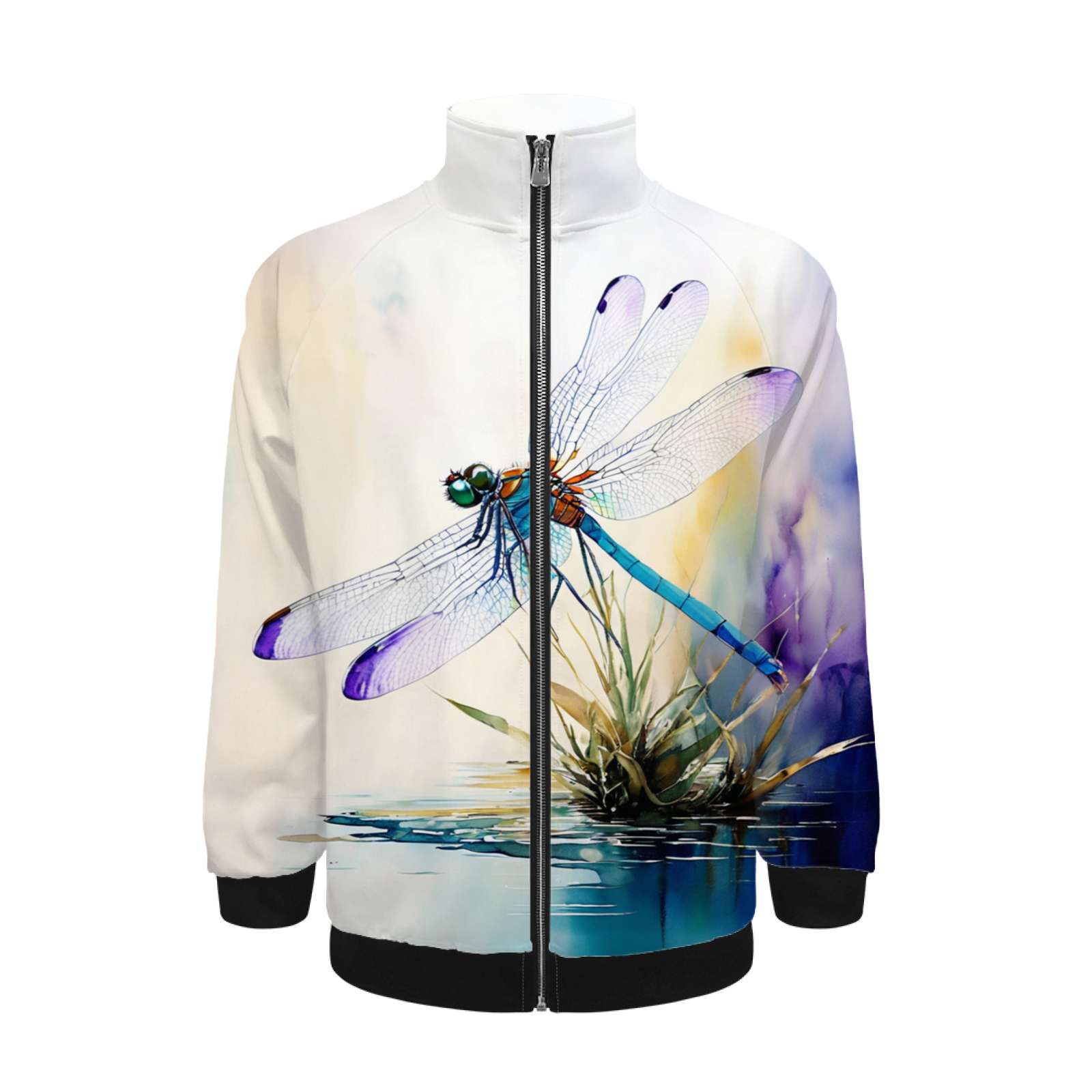 Watercolor Dragonfly Artwork Jacket Men's Street Cool Long Sleeves Coat ...