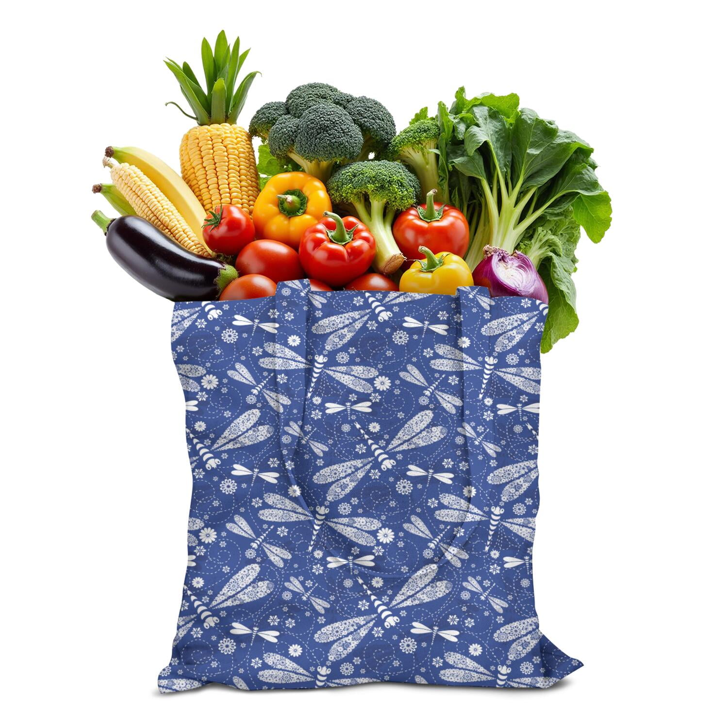 Watercolor Dragonfly Canvas Tote Bag – Artistic Insect & Floral Garden ...