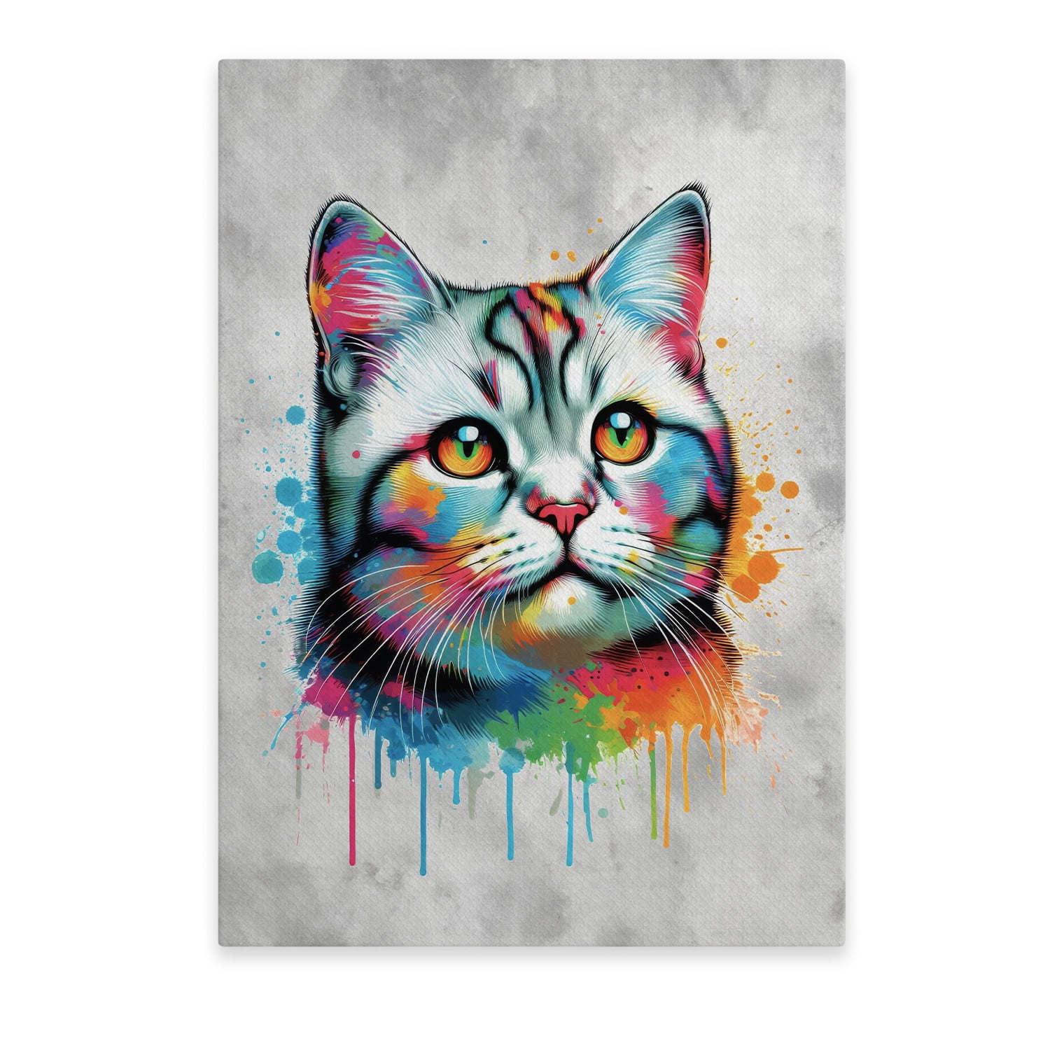 Watercolor Drip American Shorthair Pop Art Colorful Portrait Artwork ...