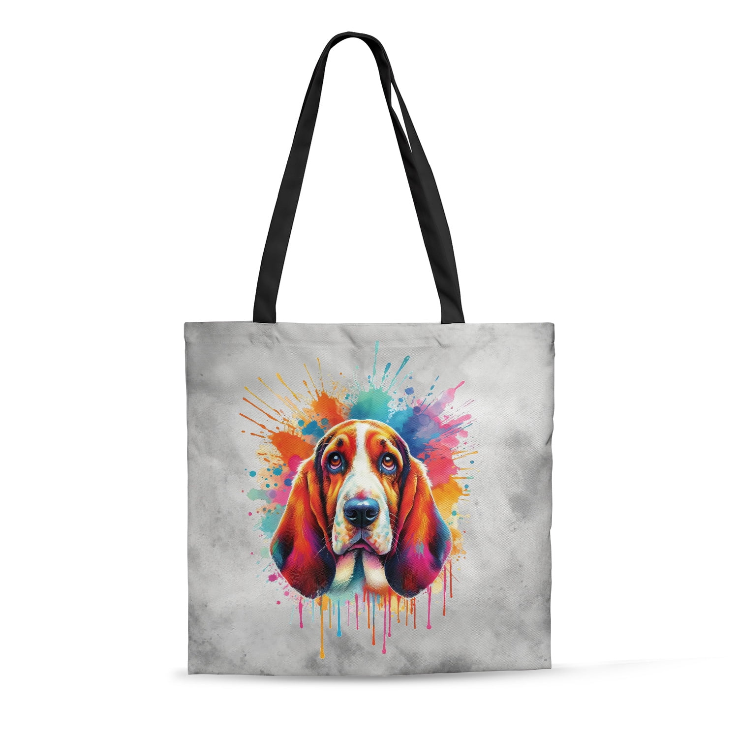Watercolor Drip Basset Hound Pop Art Colorful Portrait Artwork All Over ...