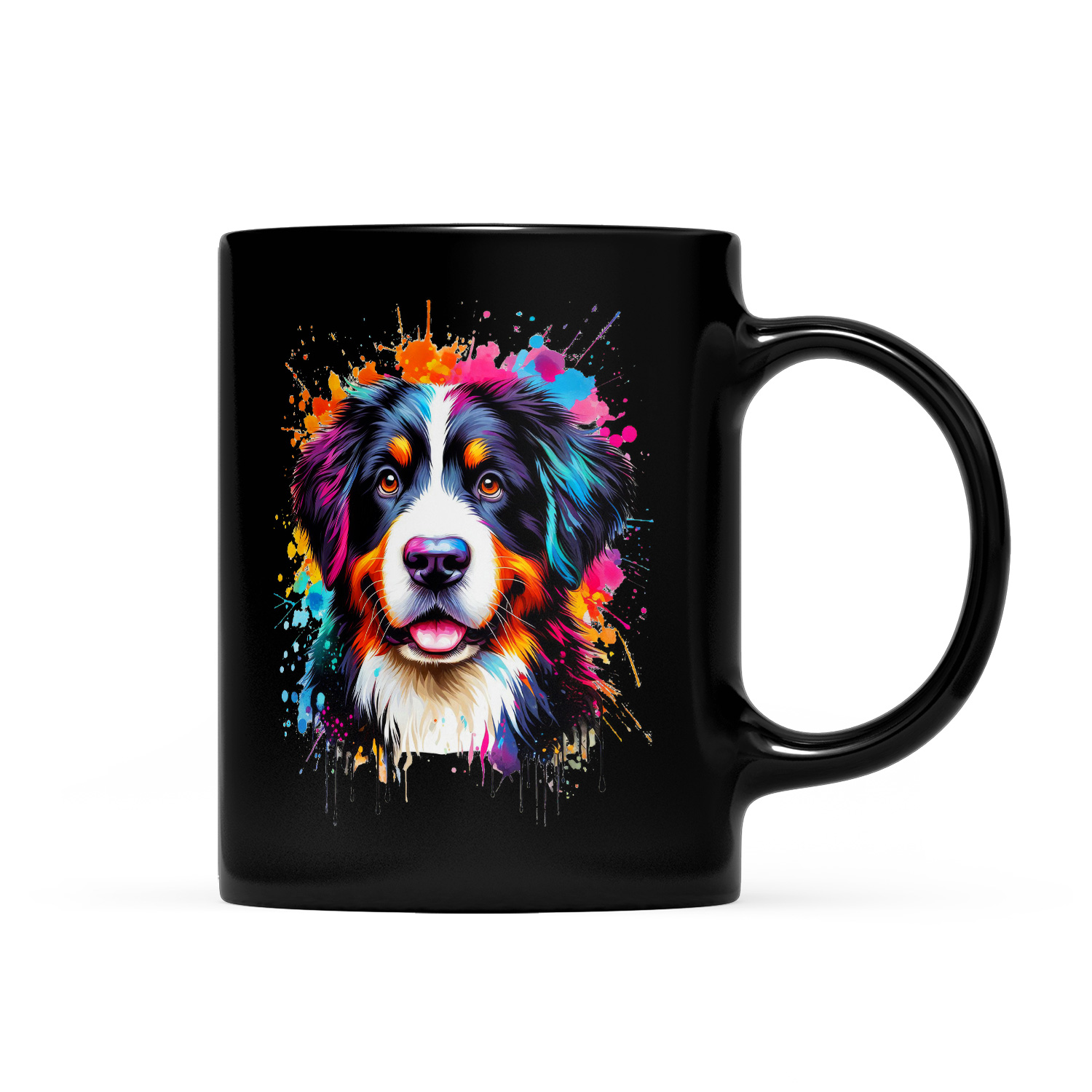 Watercolor Drip Bernese Mountain Dog Pop Art Colorful Portrait Artwork ...
