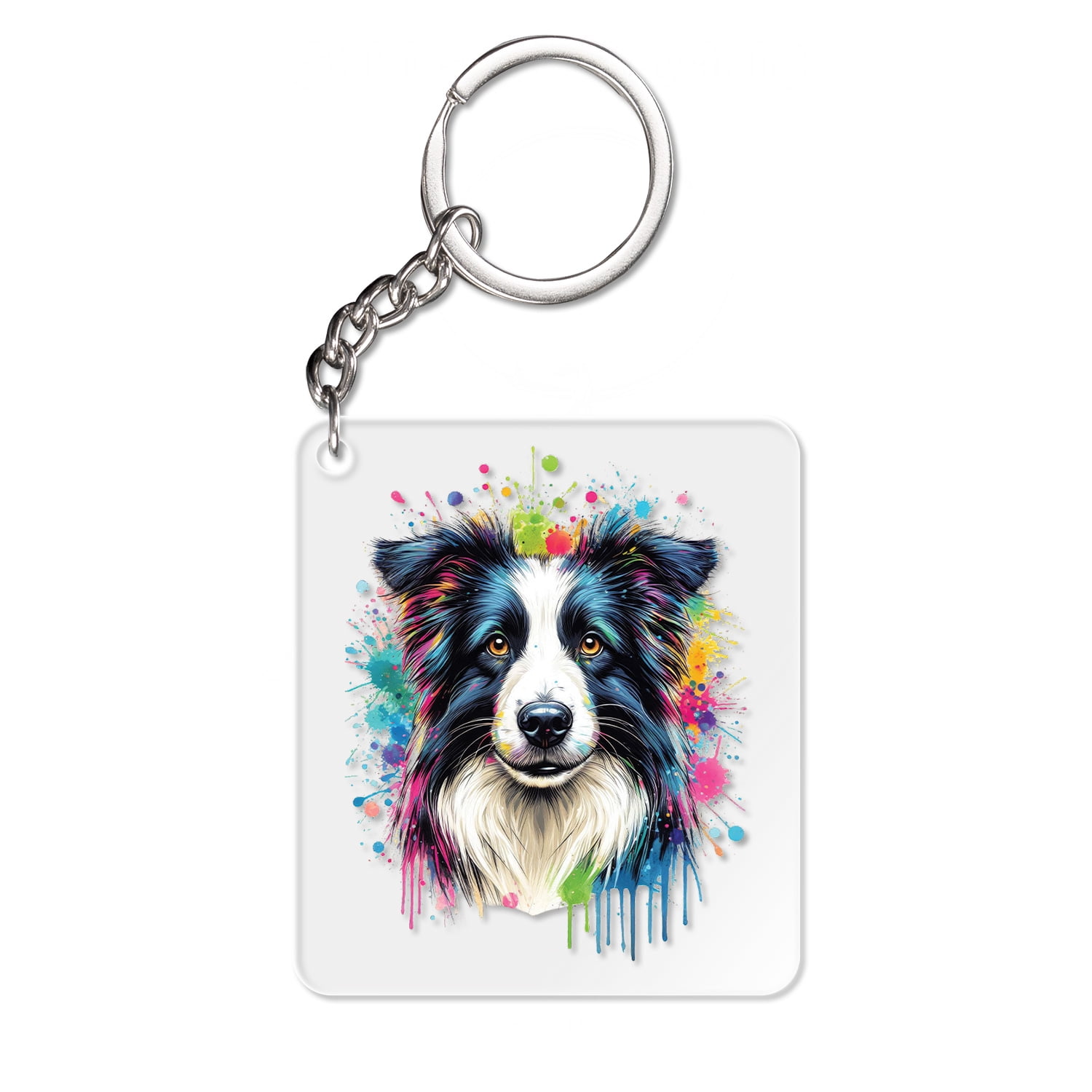 Watercolor Drip Border Collie Pop Art Colorful Portrait Artwork Acrylic ...