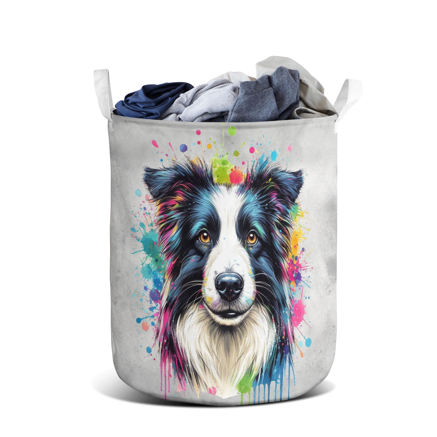 Watercolor Drip Border Collie Pop Art Colorful Portrait Artwork ...