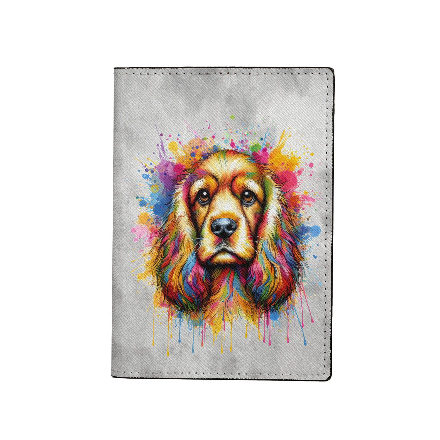Watercolor Drip Cocker Spaniel Pop Art Colorful Portrait Artwork Travel ...