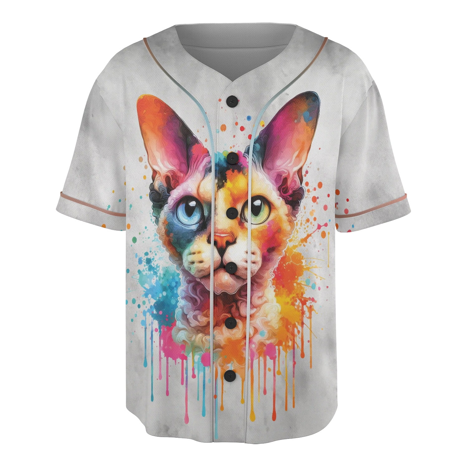 Watercolor Drip Devon Rex Pop Art Colorful Portrait Artwork All Over ...