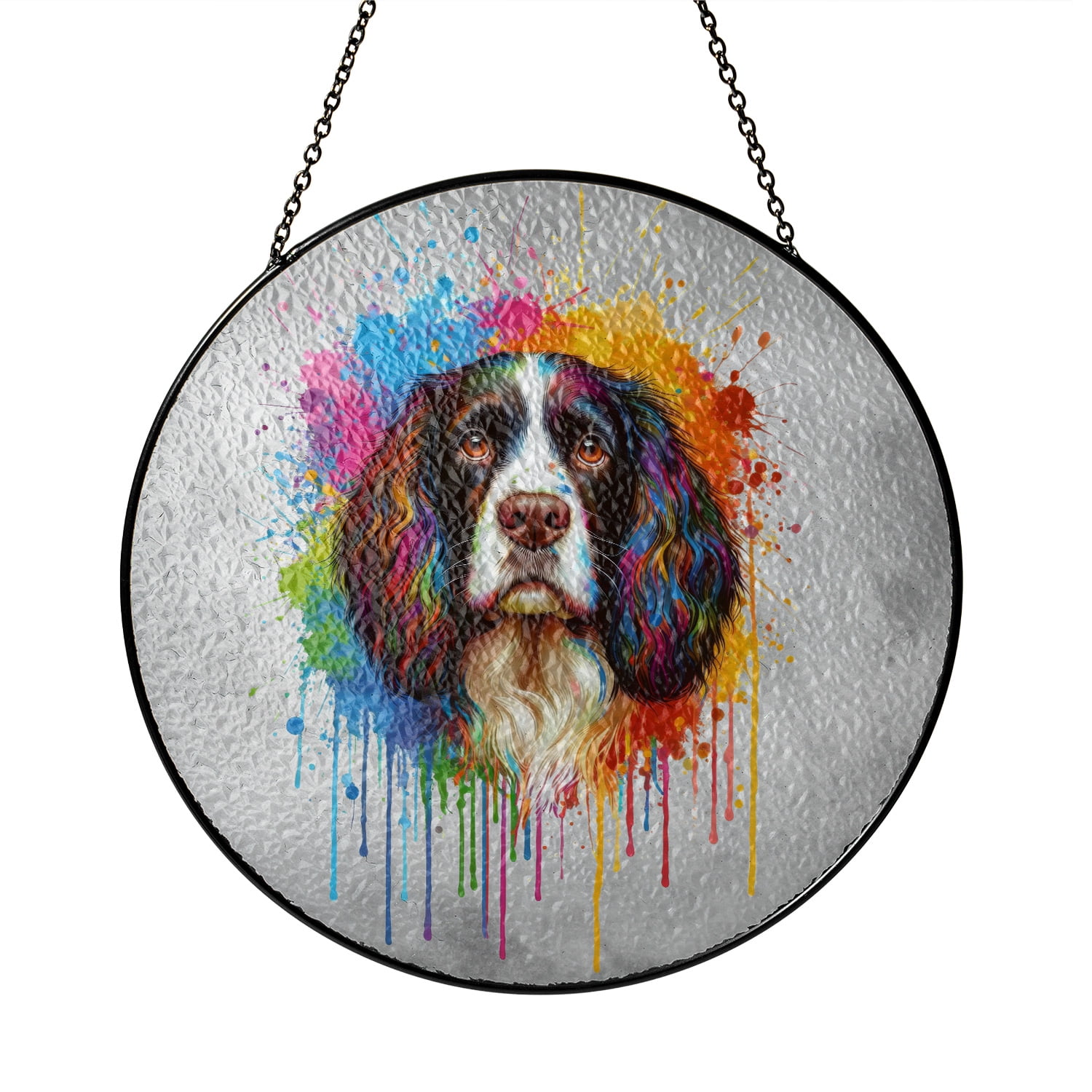 Watercolor Drip English Springer Spaniel Pop Art Colorful Portrait ...