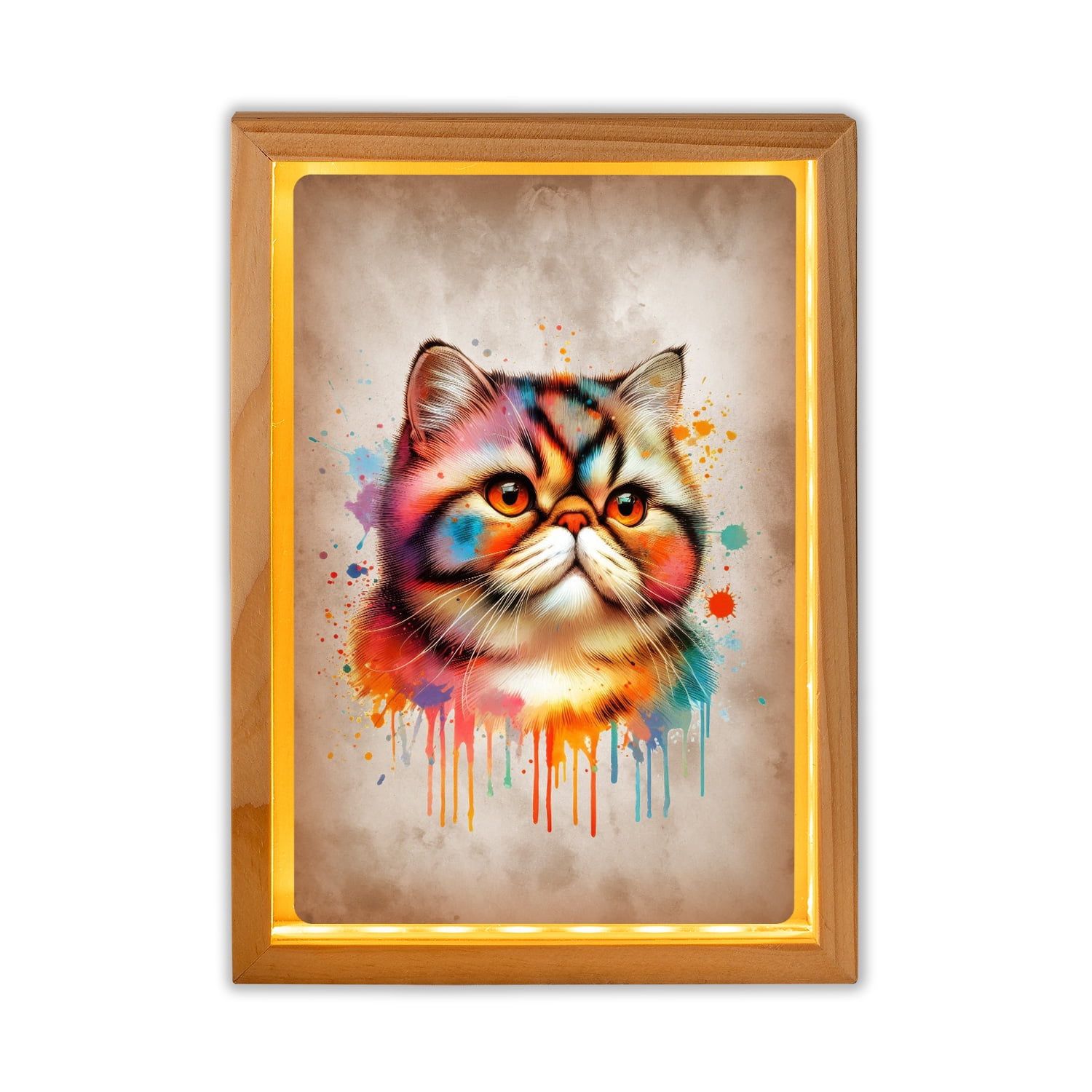 Watercolor Drip Exotic Shorthair Pop Art Colorful Portrait Artwork ...