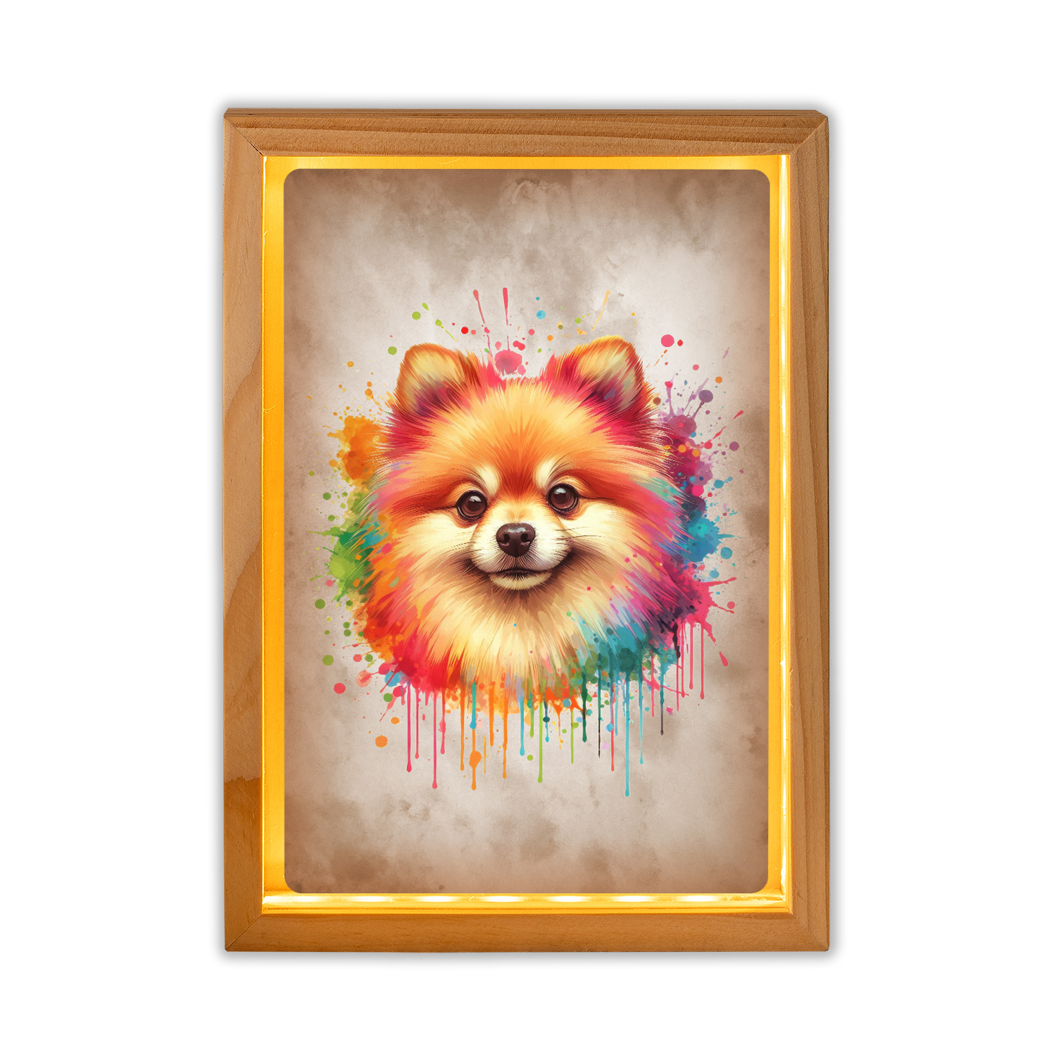 Watercolor Drip Pomeranian Pop Art Colorful Portrait Artwork Acrylic ...